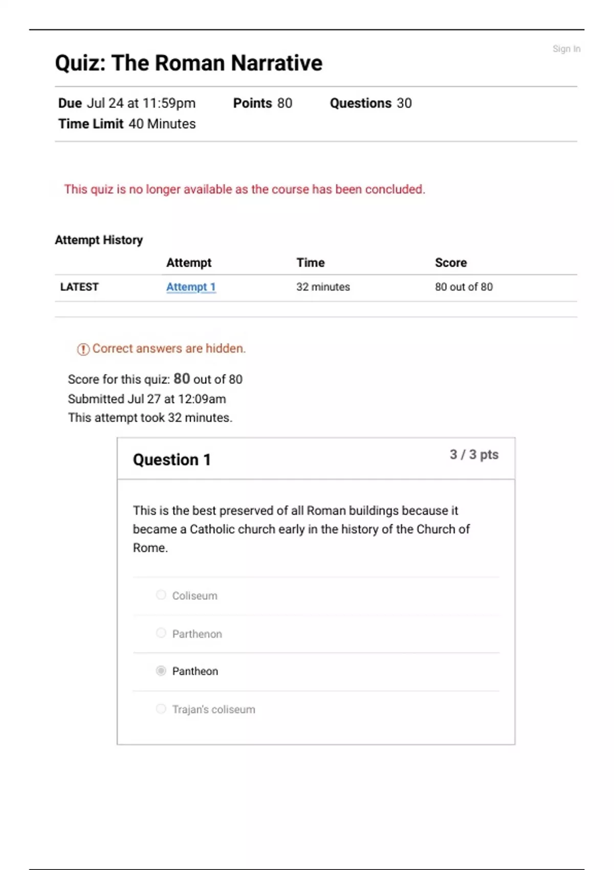 CSTU 101 Quiz: The Roman Narrative - CSTU 101 - Stuvia US