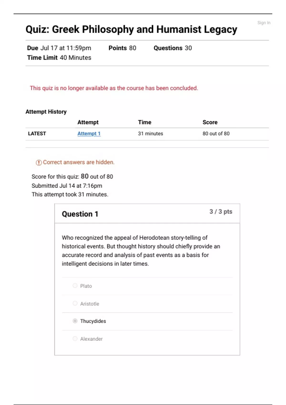 CSTU 101 Quiz: Greek Philosophy and Humanist Legacy - CSTU 101 - Stuvia US