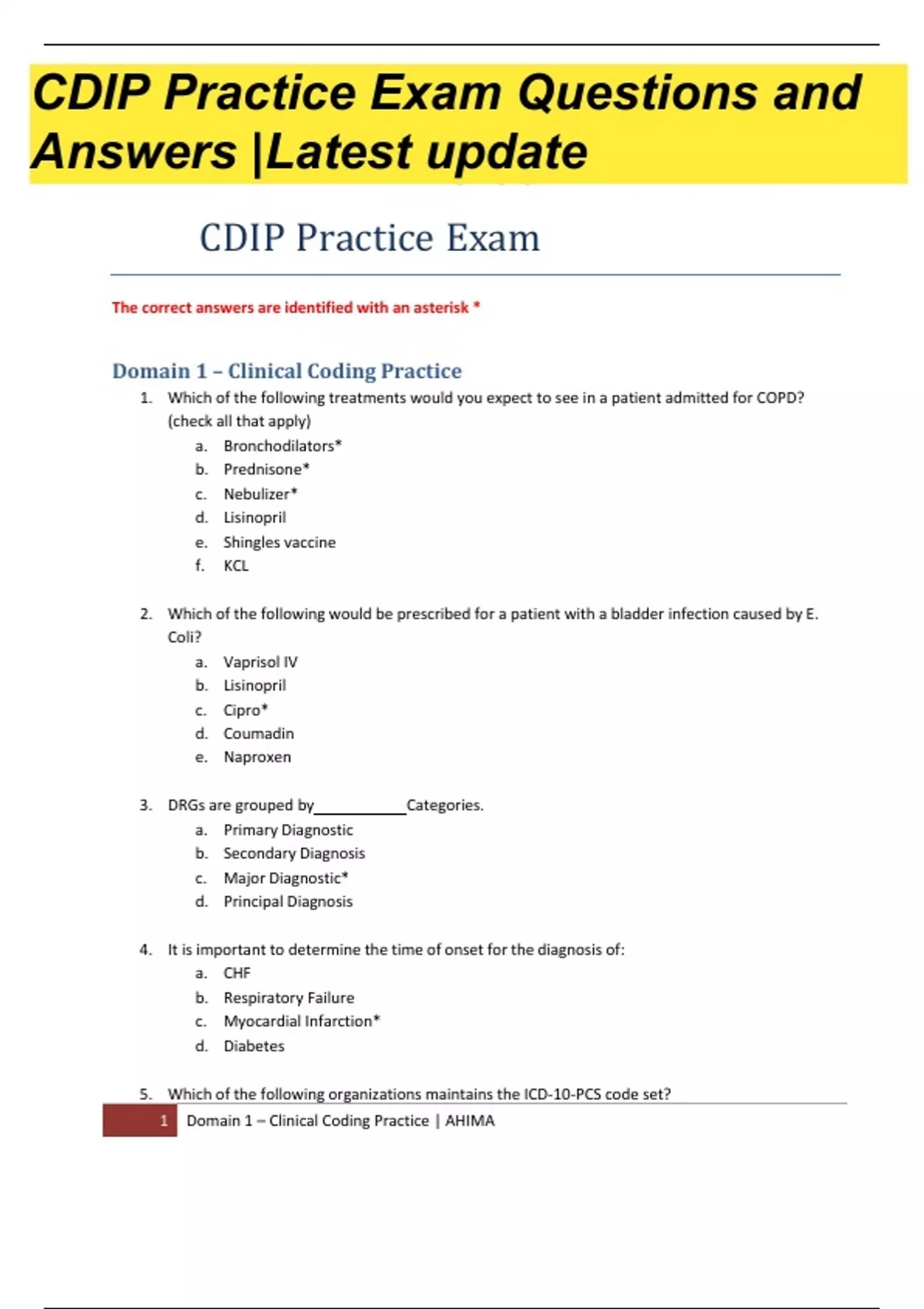 CDIP Practice Exam Questions with 100% Correct Answers - CDIP - Stuvia US