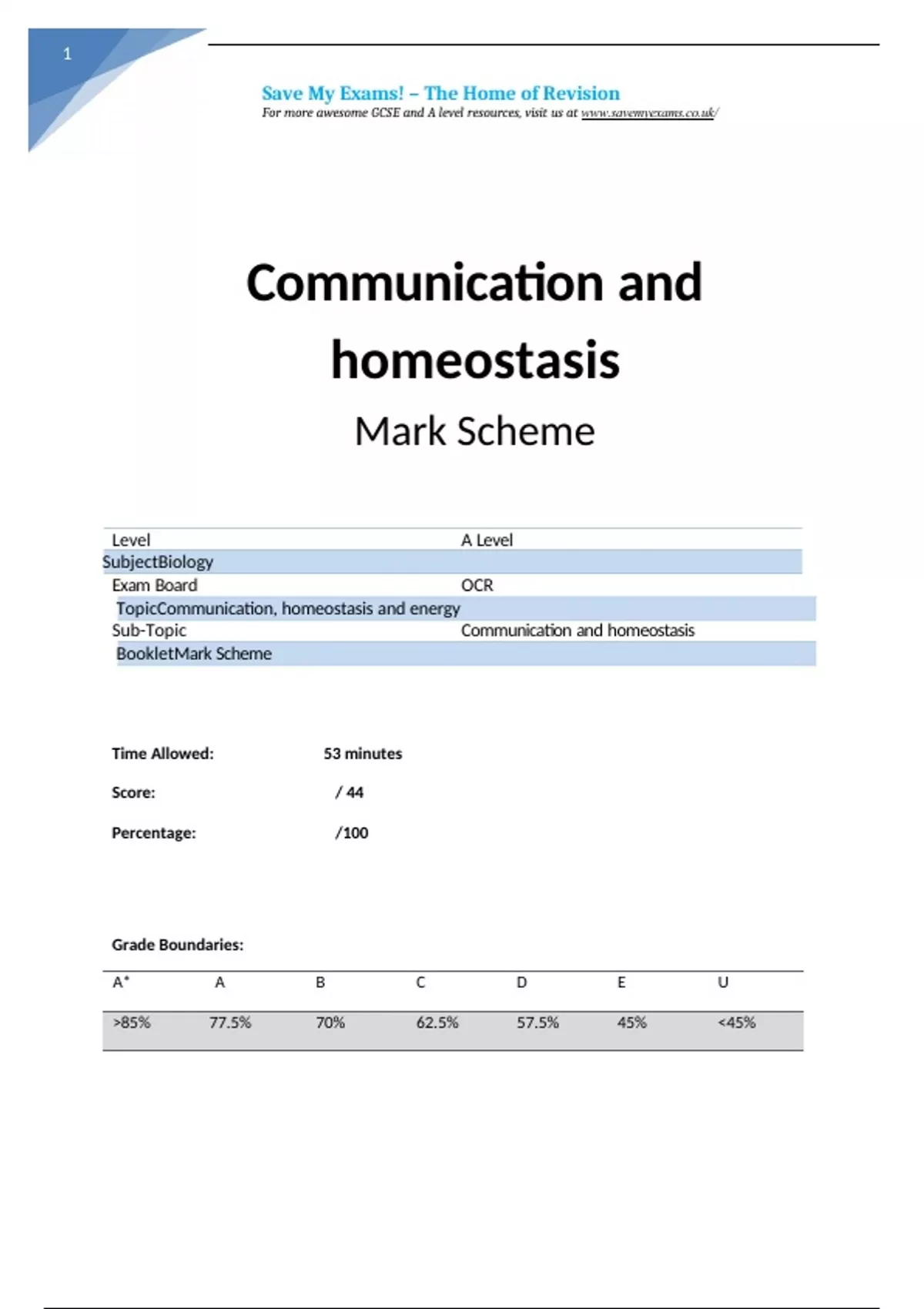 Communication and homeostasis - Communication and homeostasis - Stuvia US