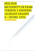 HESI NGN MATERNITY OB EXAM VERSION 3 ANSWERS |ALREADY GRADED A+ (SCORE ...