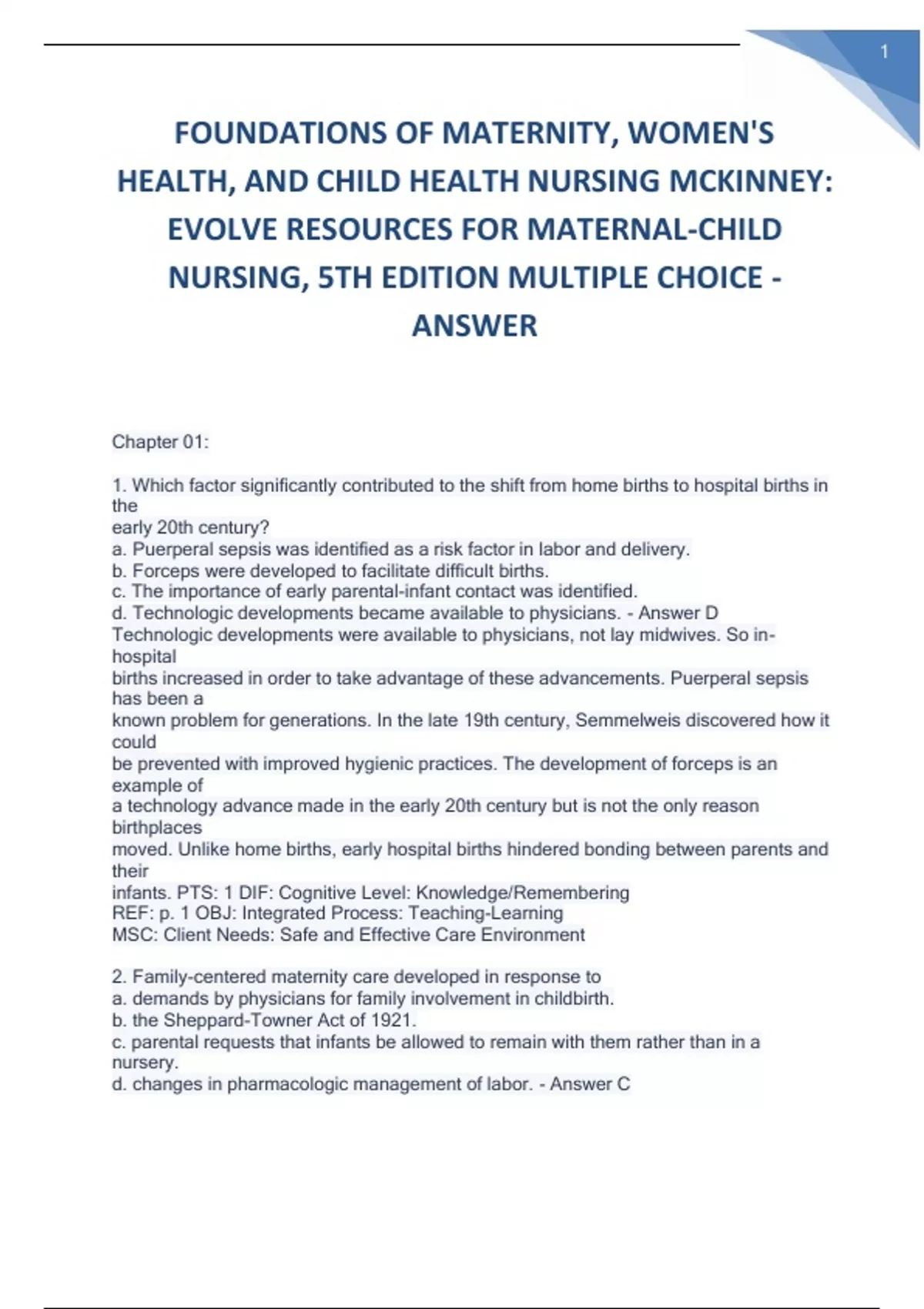 FOUNDATIONS OF MATERNITY, WOMEN'S HEALTH, AND CHILD HEALTH NURSING ...