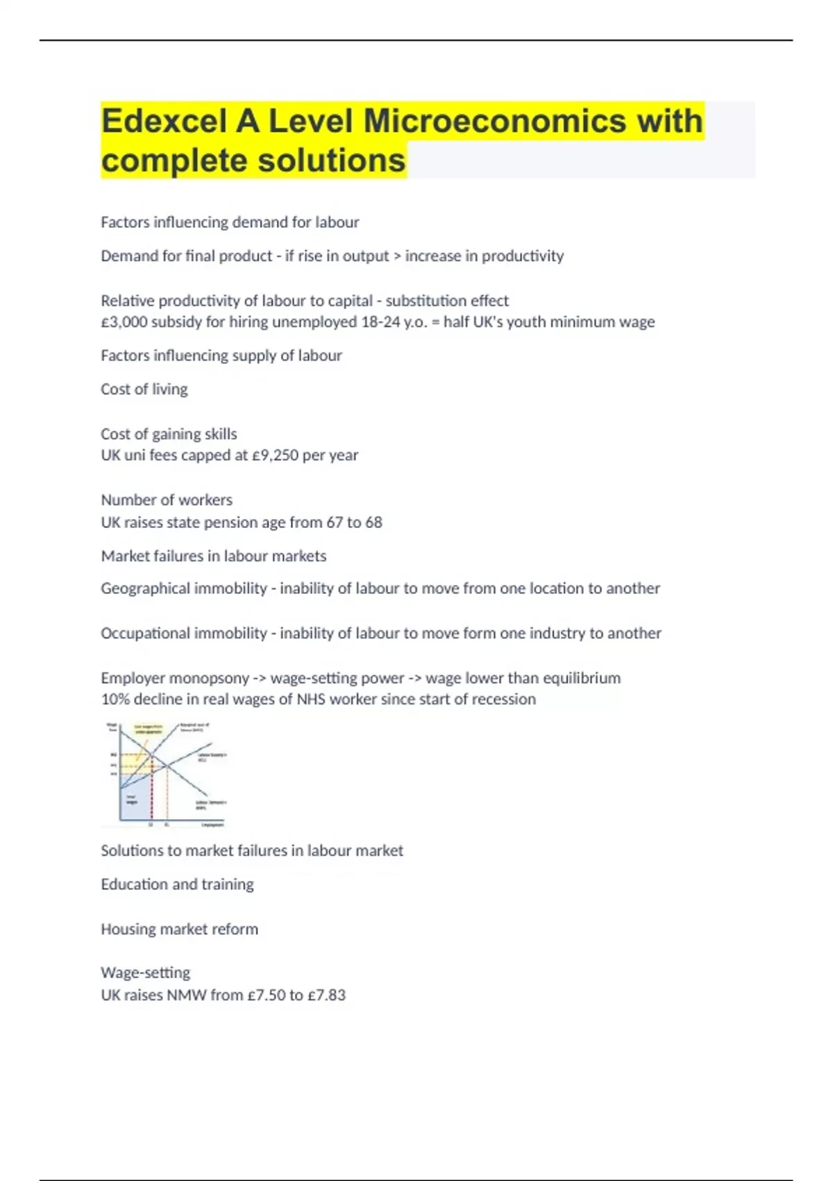 Edexcel A Level Microeconomics with complete solutions - A level economics edexcel - Stuvia US