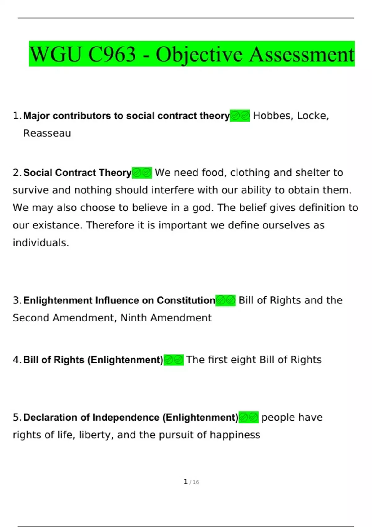 WGU C963 - Objective Assessment 2023 with complete solution - WGU C963 ...