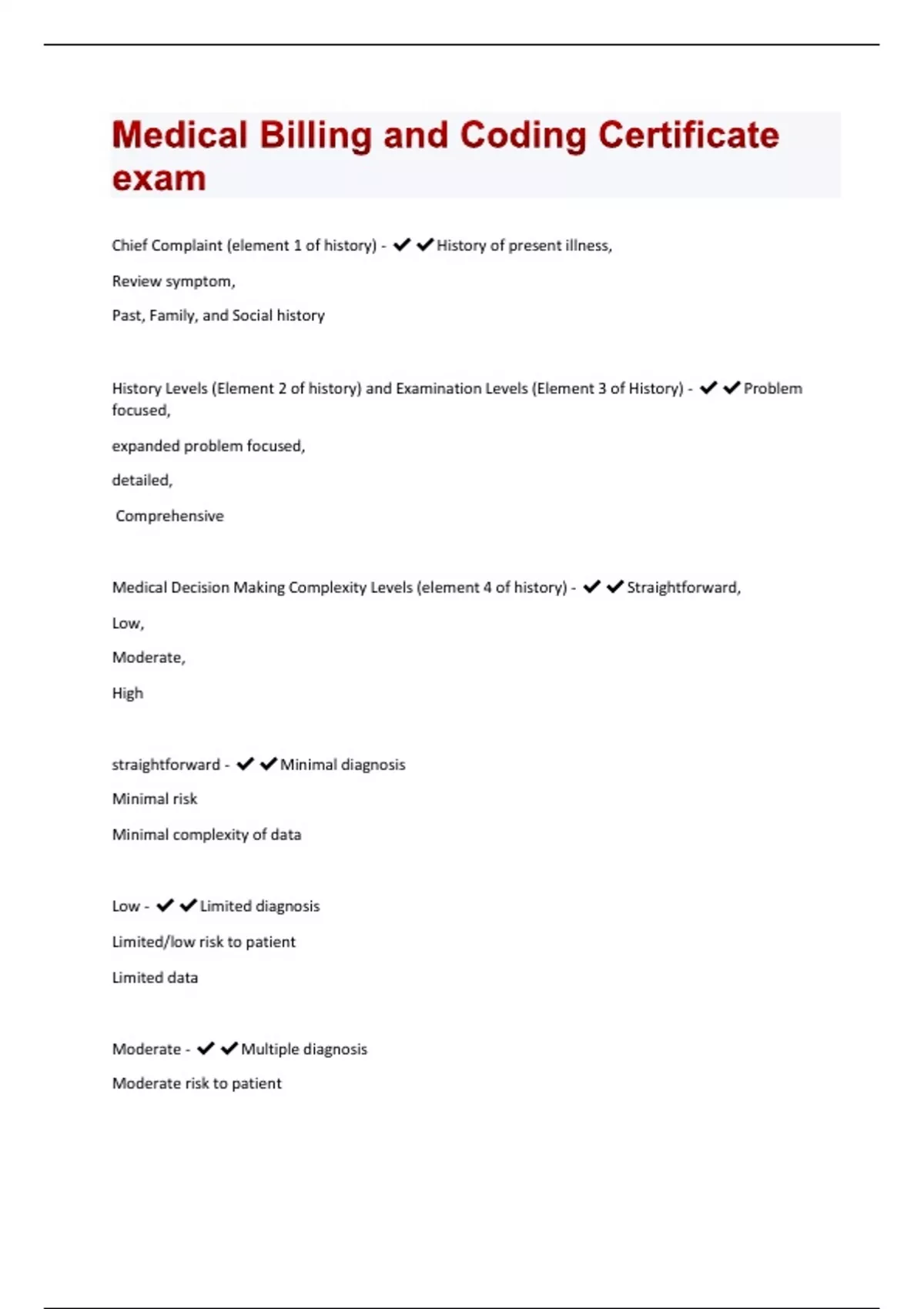 Medical Billing and Coding Certificate exam | 196 Questions and Answers ...