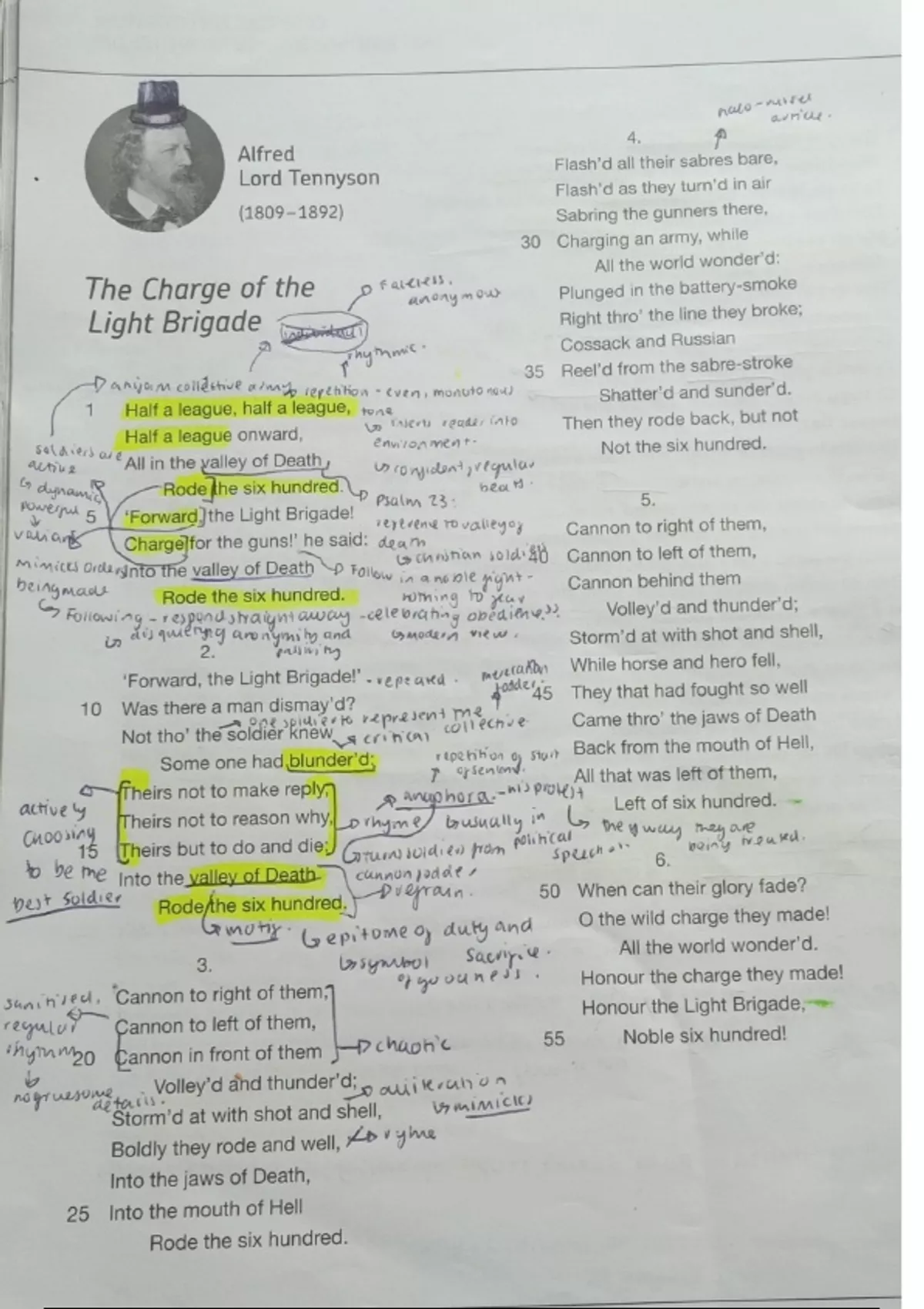 The Charge Of Light Brigade Poem Structure Analysis | Sitedoct.org