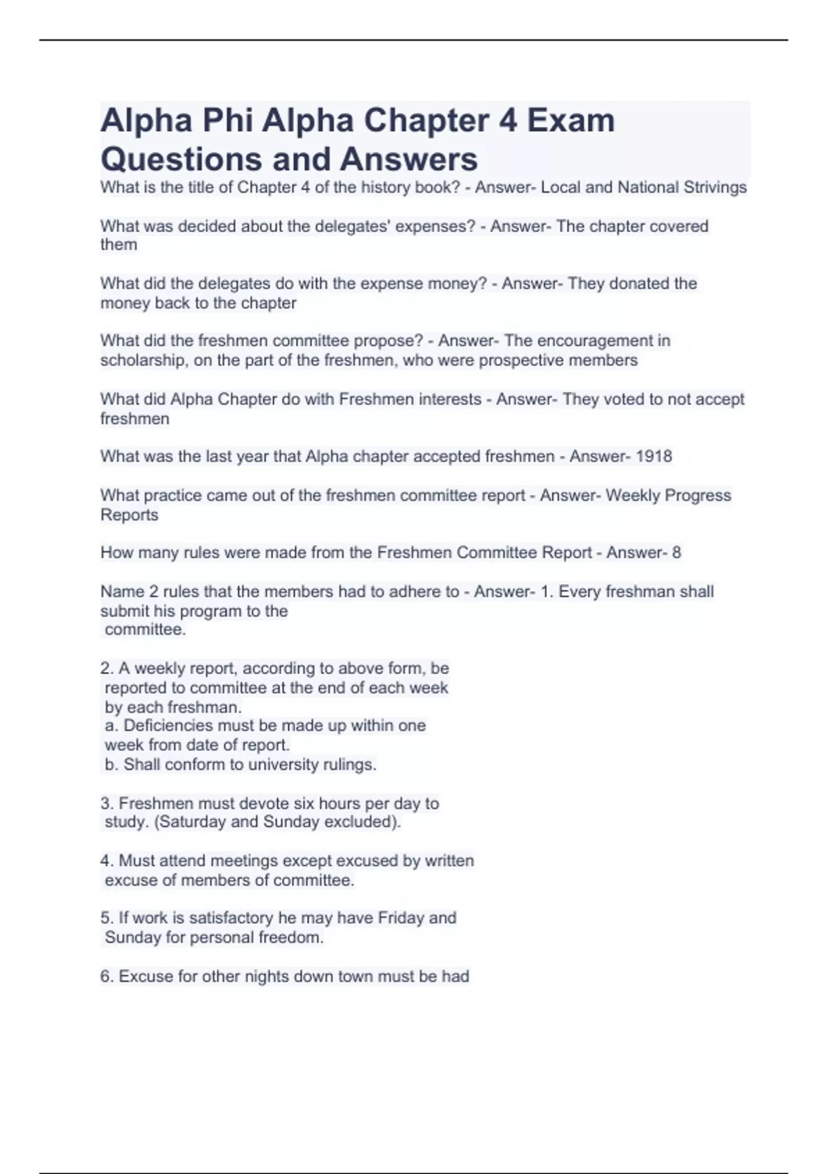 Alpha Phi Alpha Chapter 4 Exam Questions and Answers - Alpha Phi Alpha ...