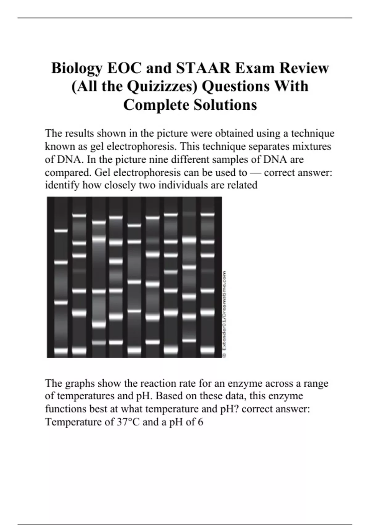 Biology EOC and STAAR Exam Review (All the Quizizzes) Questions With ...