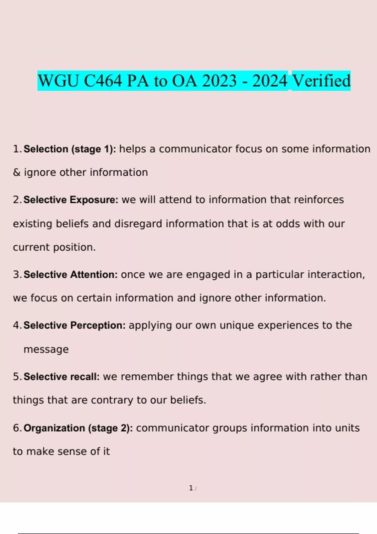 WGU C464 PA to OA questions and answers latest [100% correct answers ...