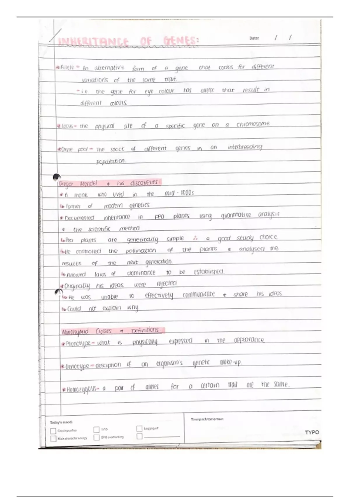 Summary Life Sciences Grade 12 Notes - Genetics & Genetic Engineering ...