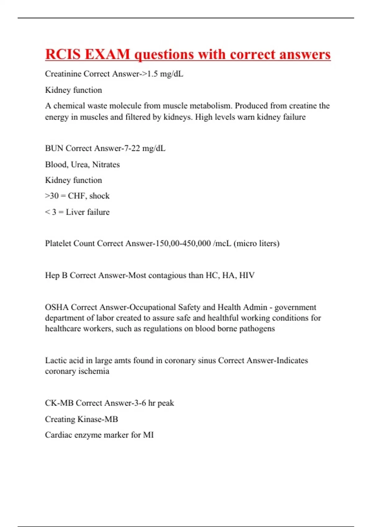 RCIS EXAM questions with correct answers - Rcis - Stuvia US