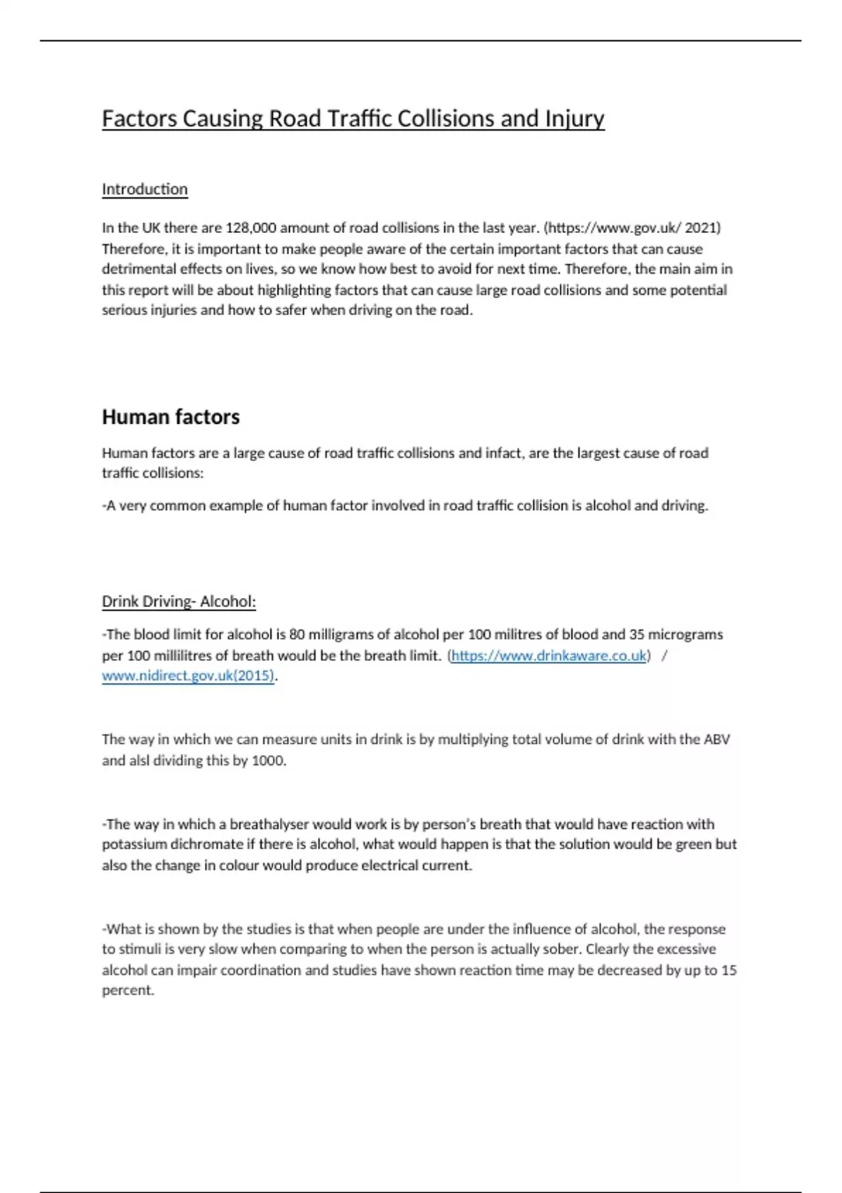 Traffic Collision Btec Applied Science Traffic Collision Btec Applied Science Stuvia Uk