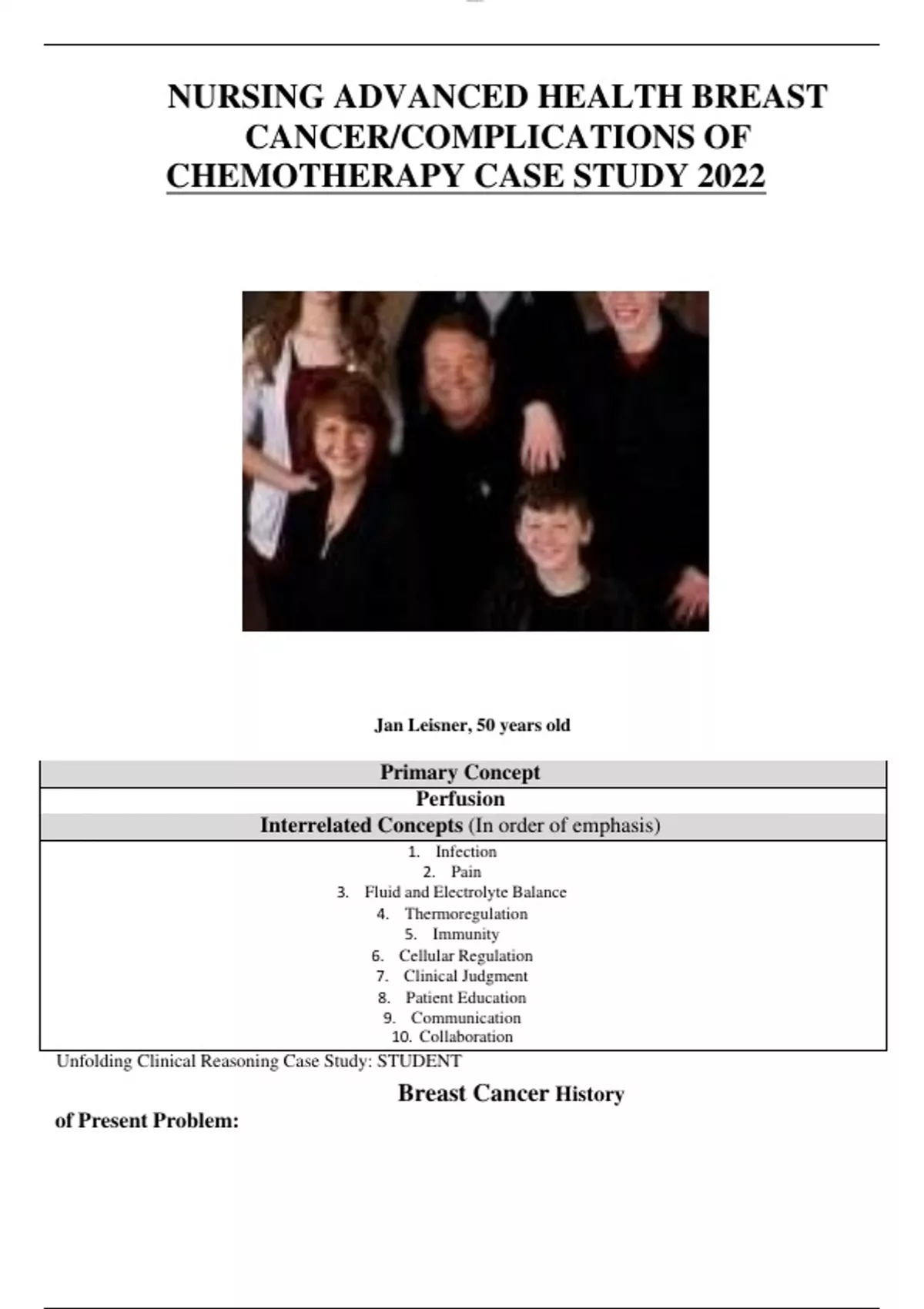 NURSING ADVANCED HEALTH BREAST CANCER/COMPLICATIONS OF CHEMOTHERAPY ...