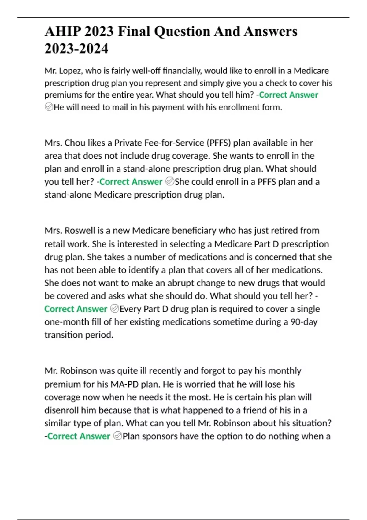 AHIP 2023 Final Question And Answers - AHIP 2023-2024 - Stuvia US