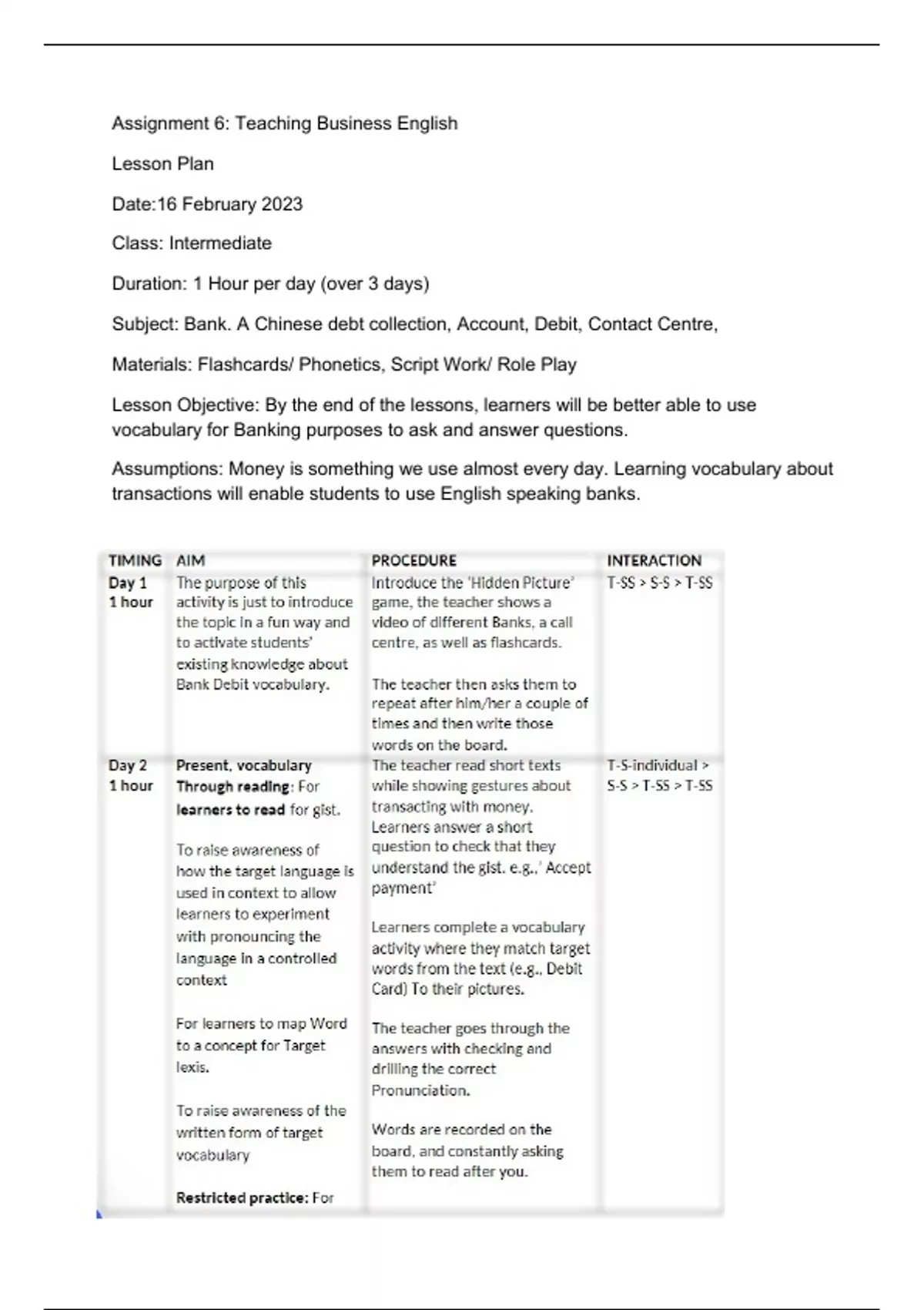 Tefl on the Beach Assignment 6 - Tefl on the beach - Stuvia SA