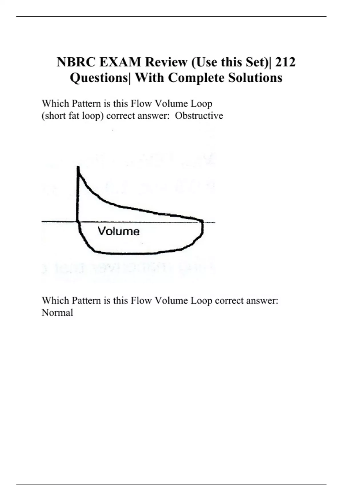 NBRC EXAM Review (Use this Set)| 212 Questions| With Complete Solutions ...