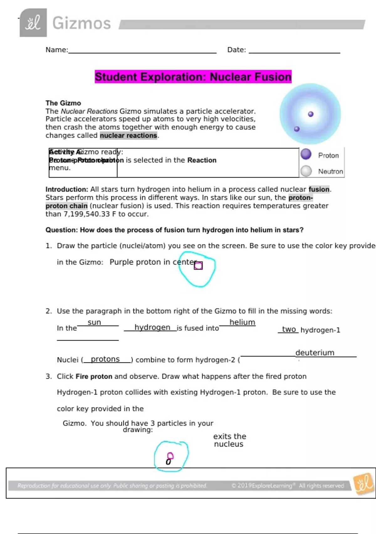 Student Exploration: Nuclear Fusion QUESTIONS AND ANSWERS 100 %VERIFIED ...