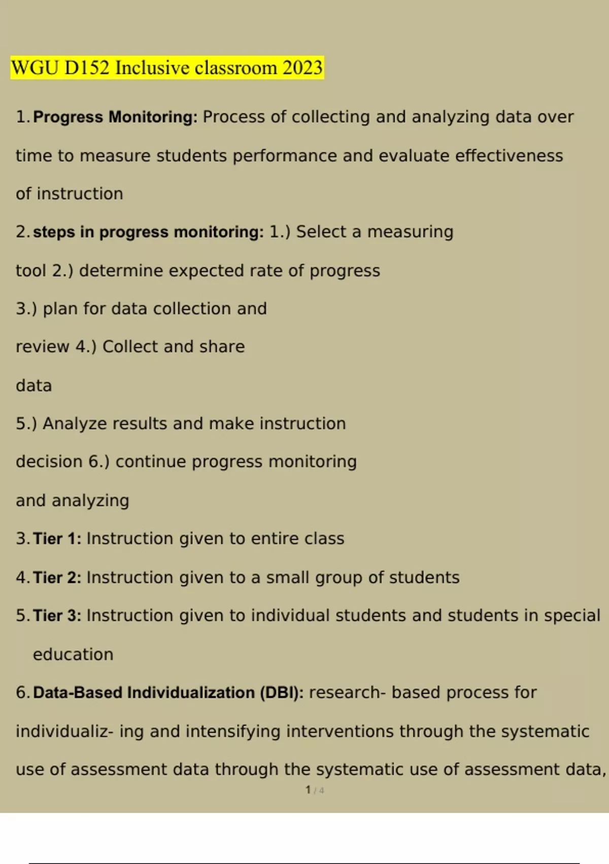 WGU D152 Inclusive Classroom Exam Questions and Answers (Verified ...
