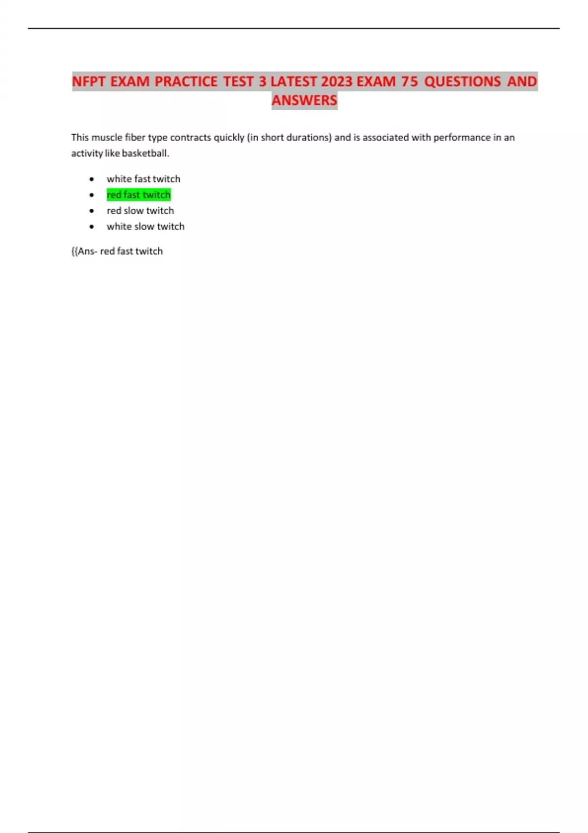 NFPT EXAM PRACTICE TEST 3 LATEST 2023 EXAM 75 QUESTIONS AND ANSWERS ...