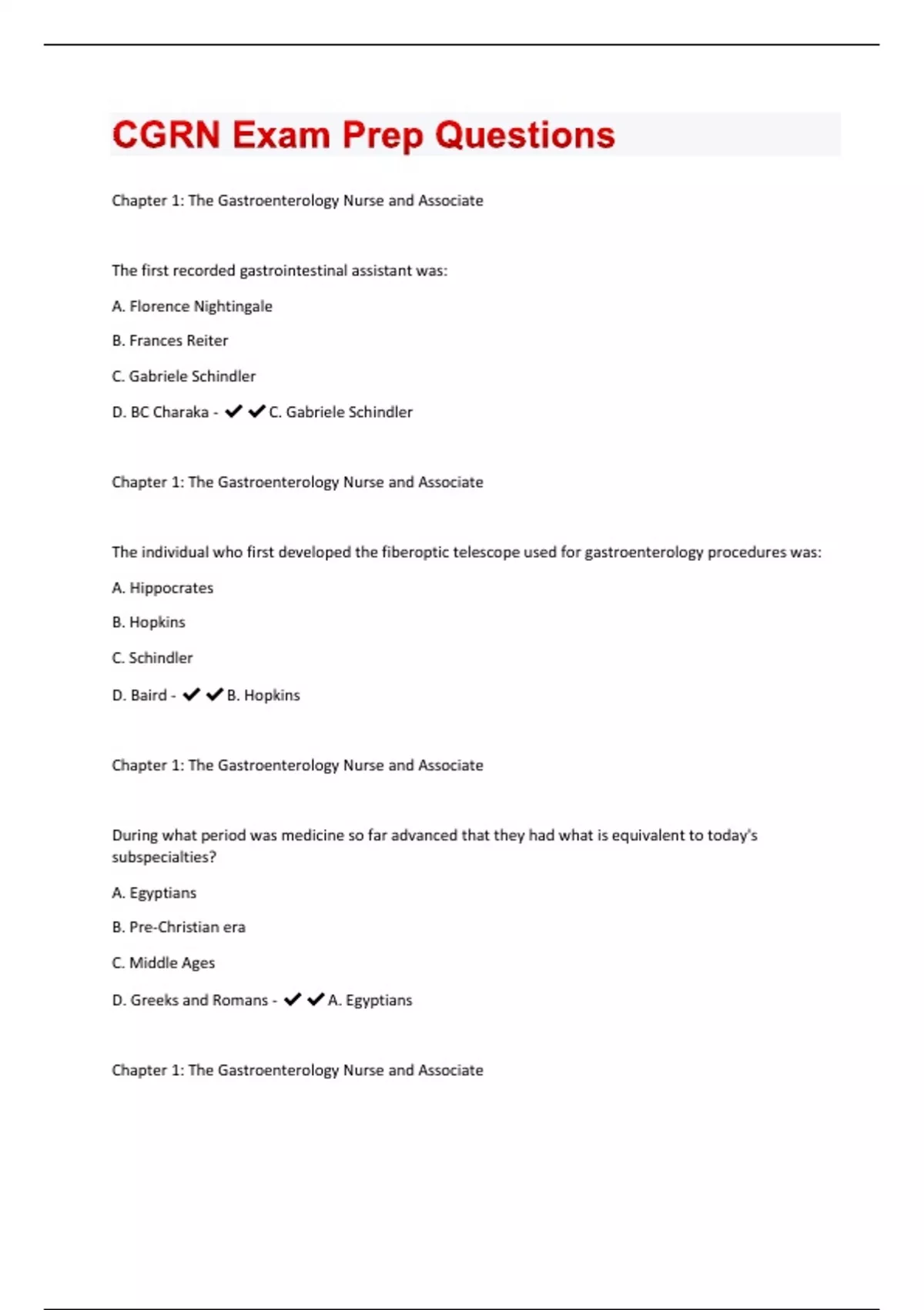 CGRN Exam | 391 Questions and Answers(A+ Solution guide) - CGRN - Stuvia US