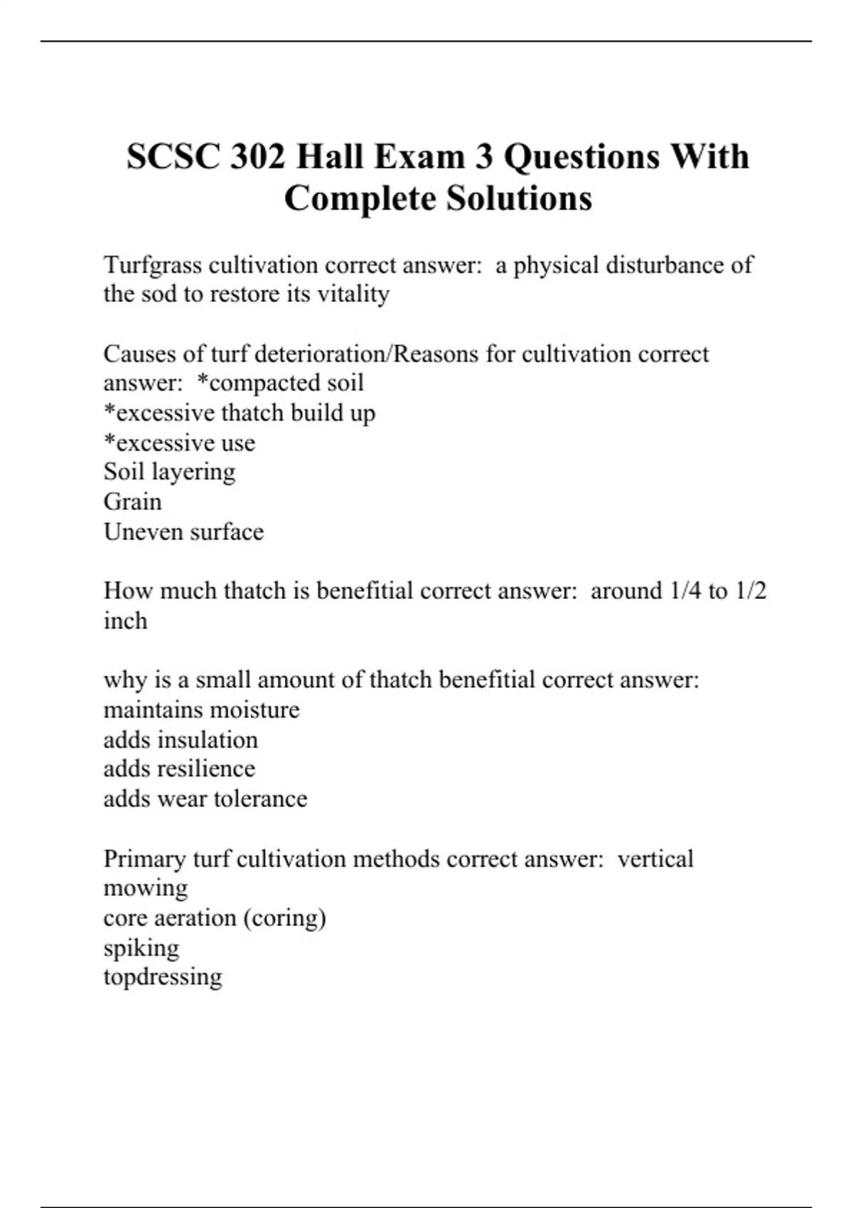 SCSC 302 Hall Exam 3 Questions With Complete Solutions - SCSC 302 - Stuvia US