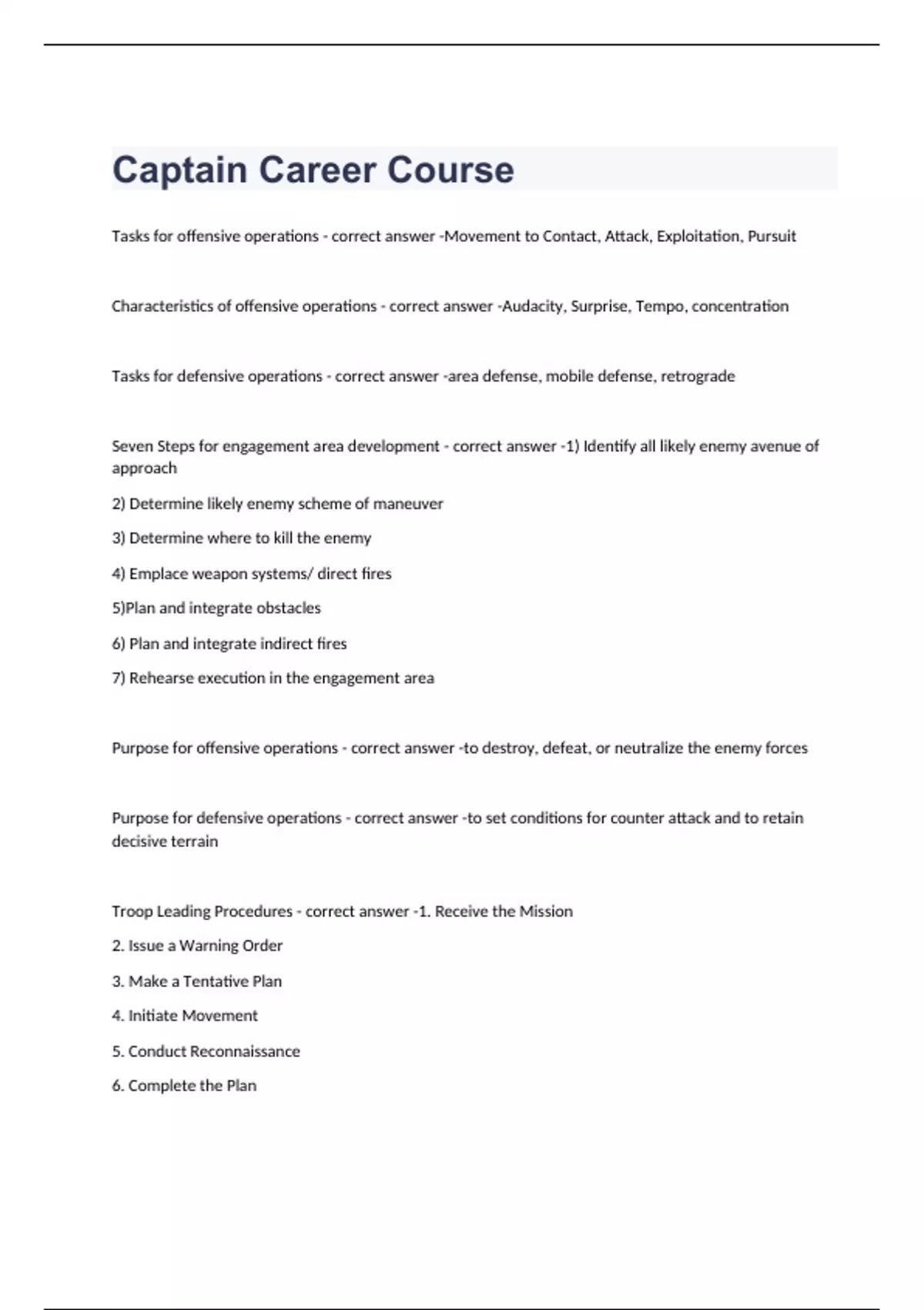 Captain Career Course Exam 2023 With 100 Correct Answers Captains Career Stuvia Us