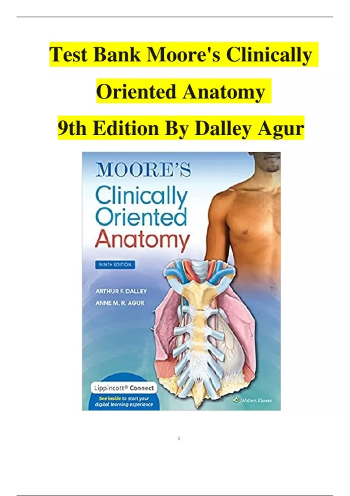 Moore's Clinically Oriented Anatomy 9th Edition TEST BANK By Dalley ...