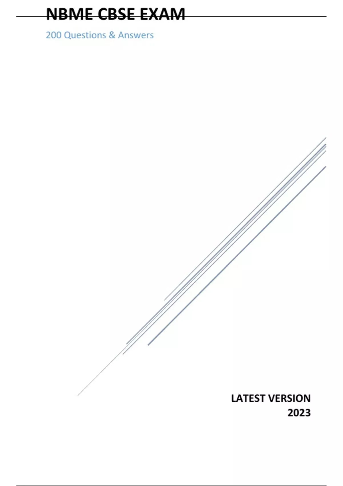 NBME CBSE EXAM | 200 Questions & Answers (RATED A+) | LATEST VERSION ...