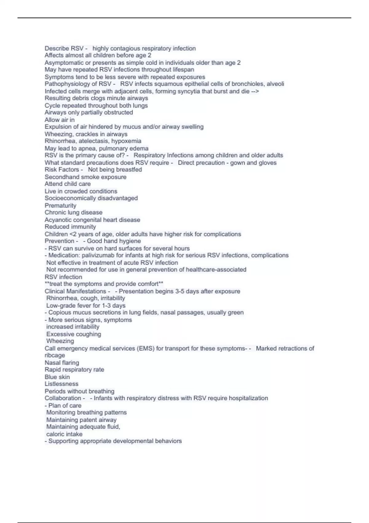 Completed Shadow Health-Respiratory Syncytial Virus 2023 with complete ...