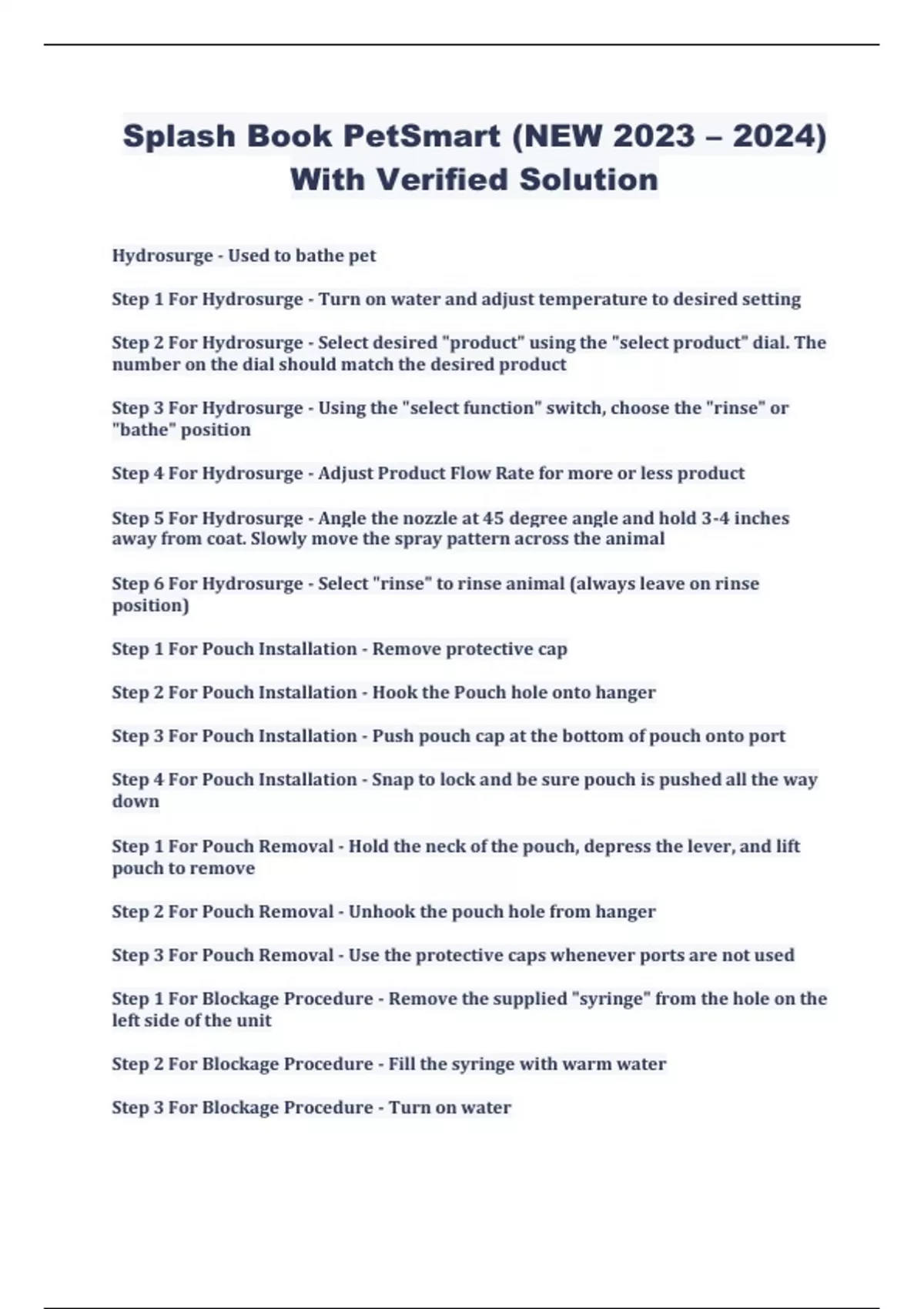 Splash Book PetSmart (NEW 2023 – 2024) With Verified Solution - Splash Book PetSmart - Stuvia US