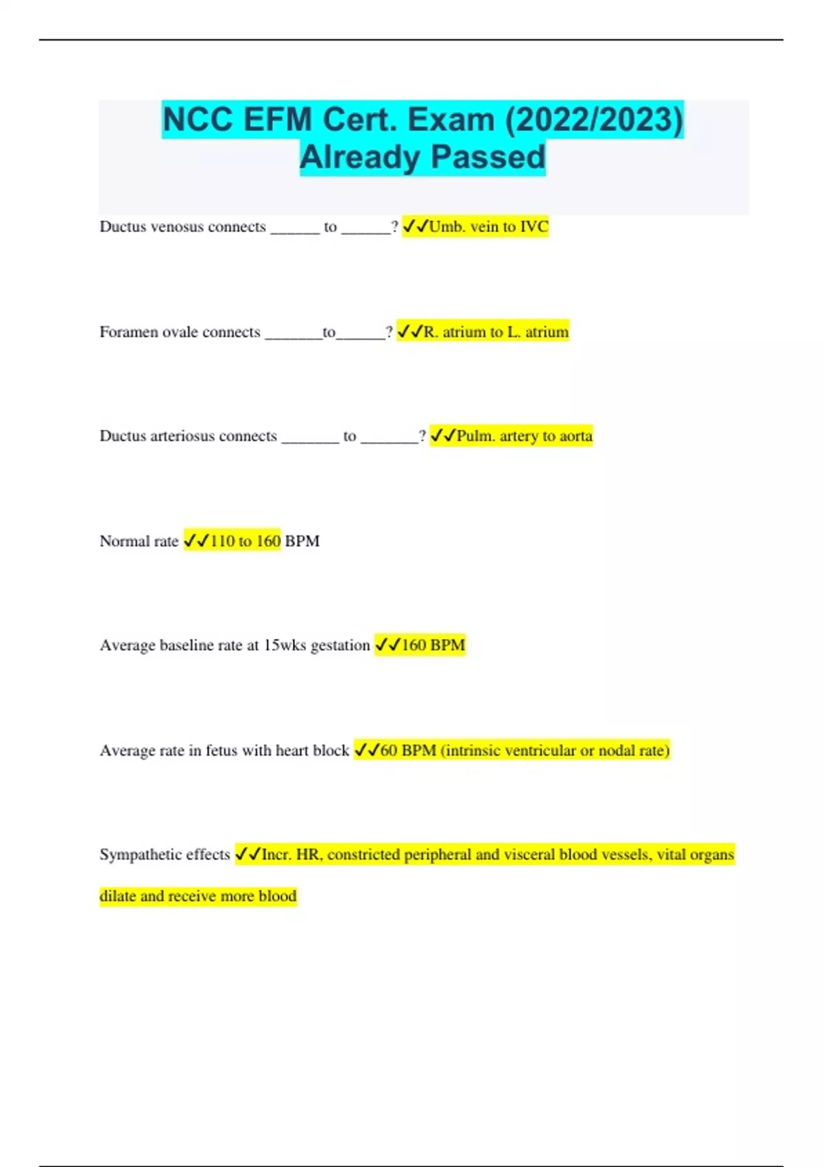 NCC EFM Cert. Exam (2022/2023) Questions with correct Answers Already ...