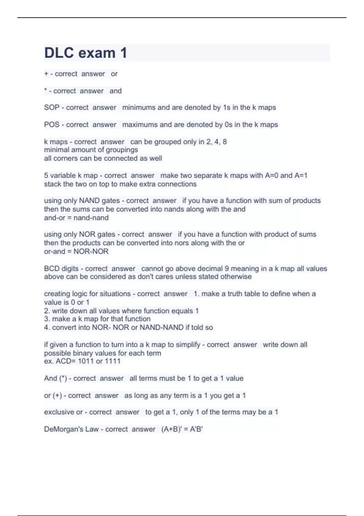 Dlc Exam 1 Question And Answers Correctly Solved 2023 Dlc Stuvia Us