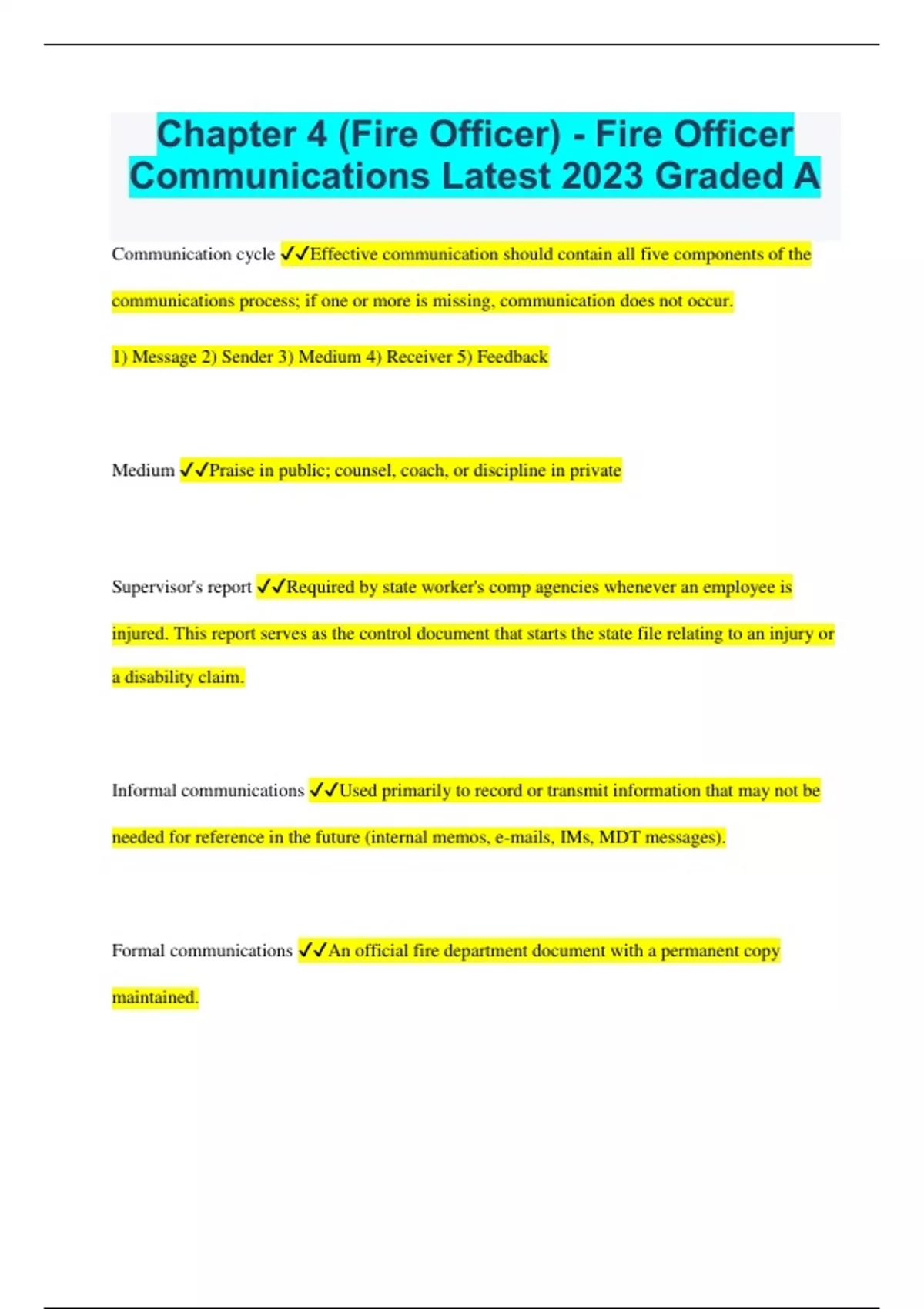 Chapter 4 (Fire Officer) - Fire Officer Communications Latest 2023 ...