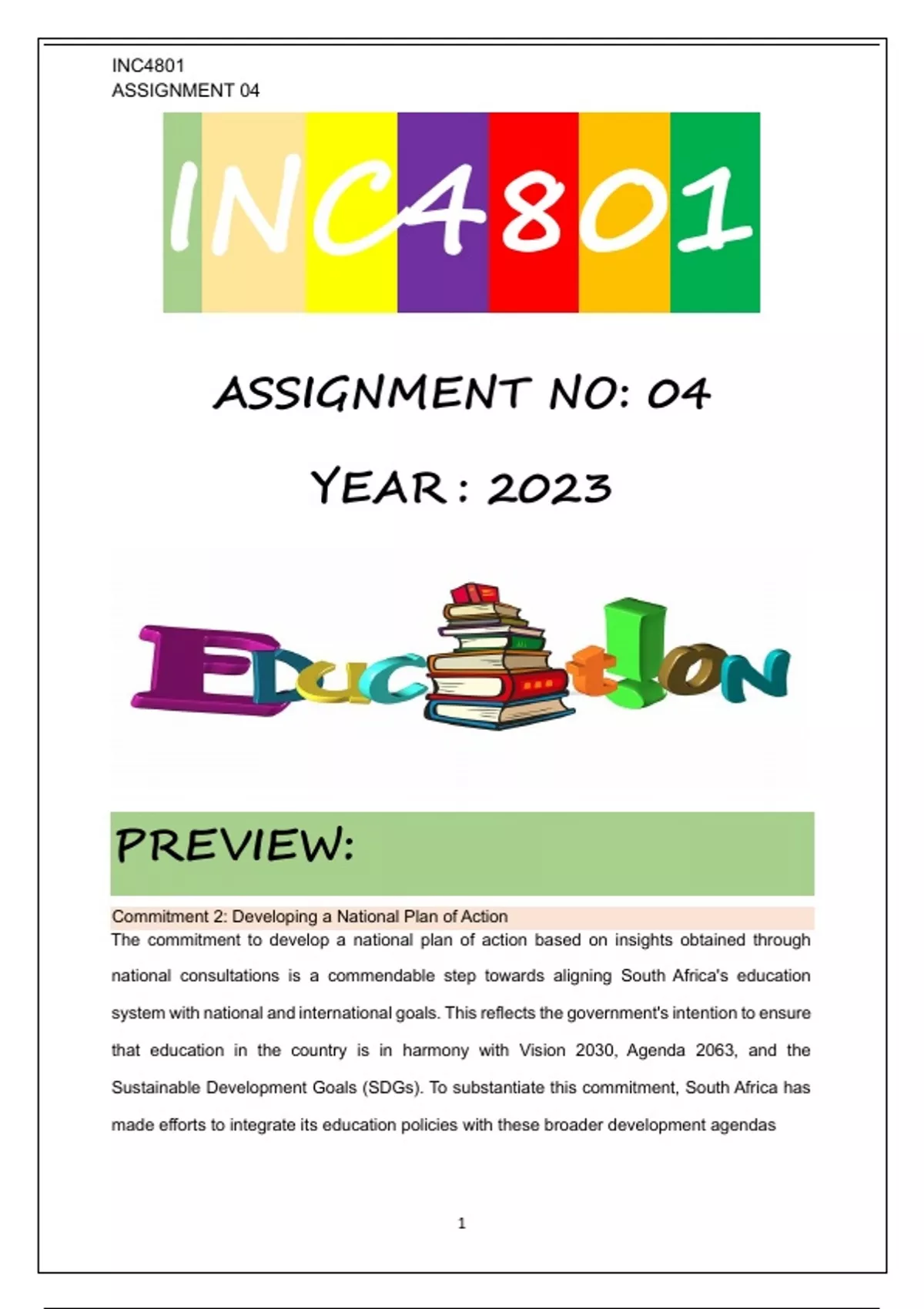 INC4801 ASSIGNMENT 4 S2 2023 - INC4801 - Stuvia SA