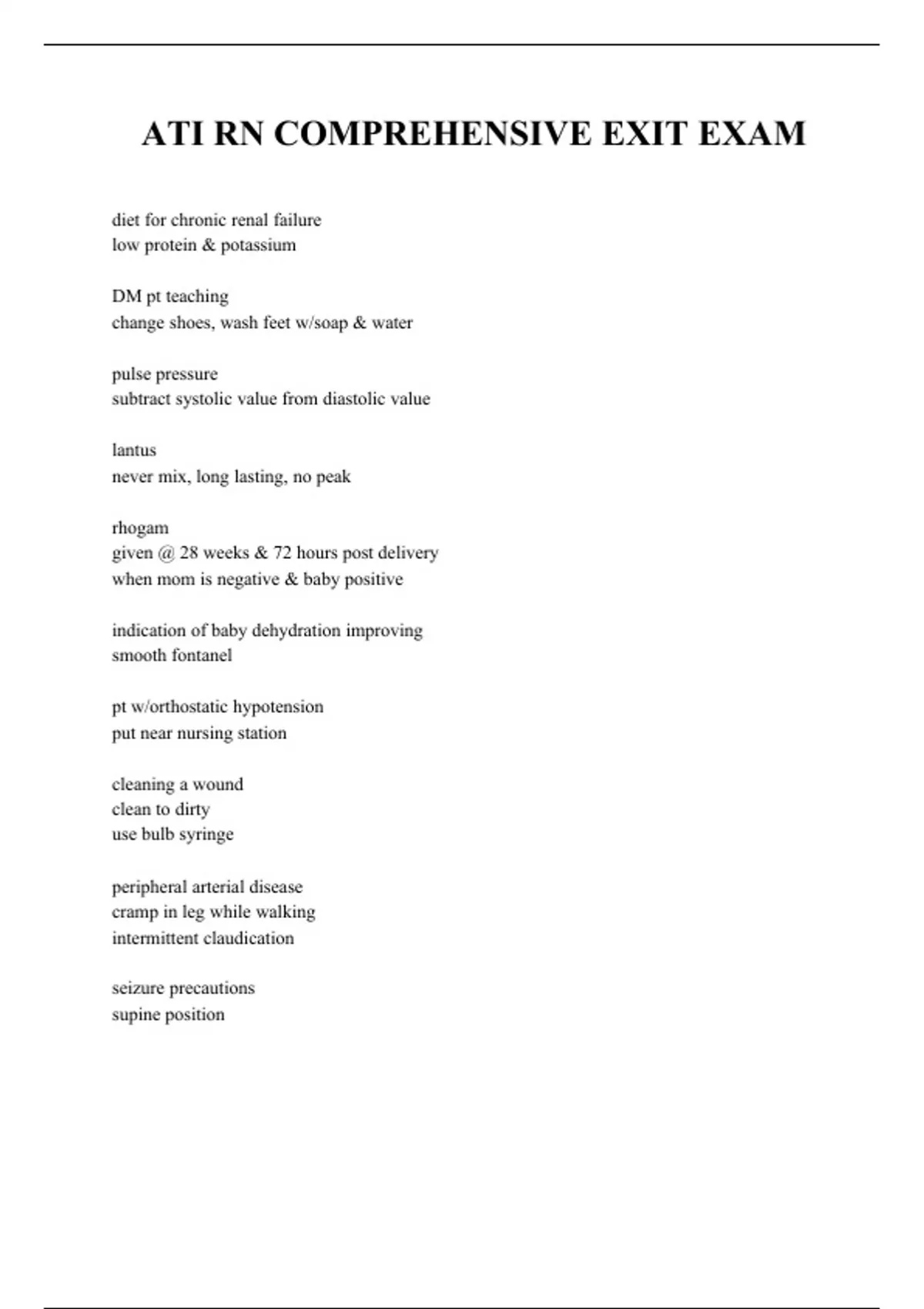 ATI RN COMPREHENSIVE EXIT EXAM FLASH CARDS (1858 Terms) (Upgraded ...