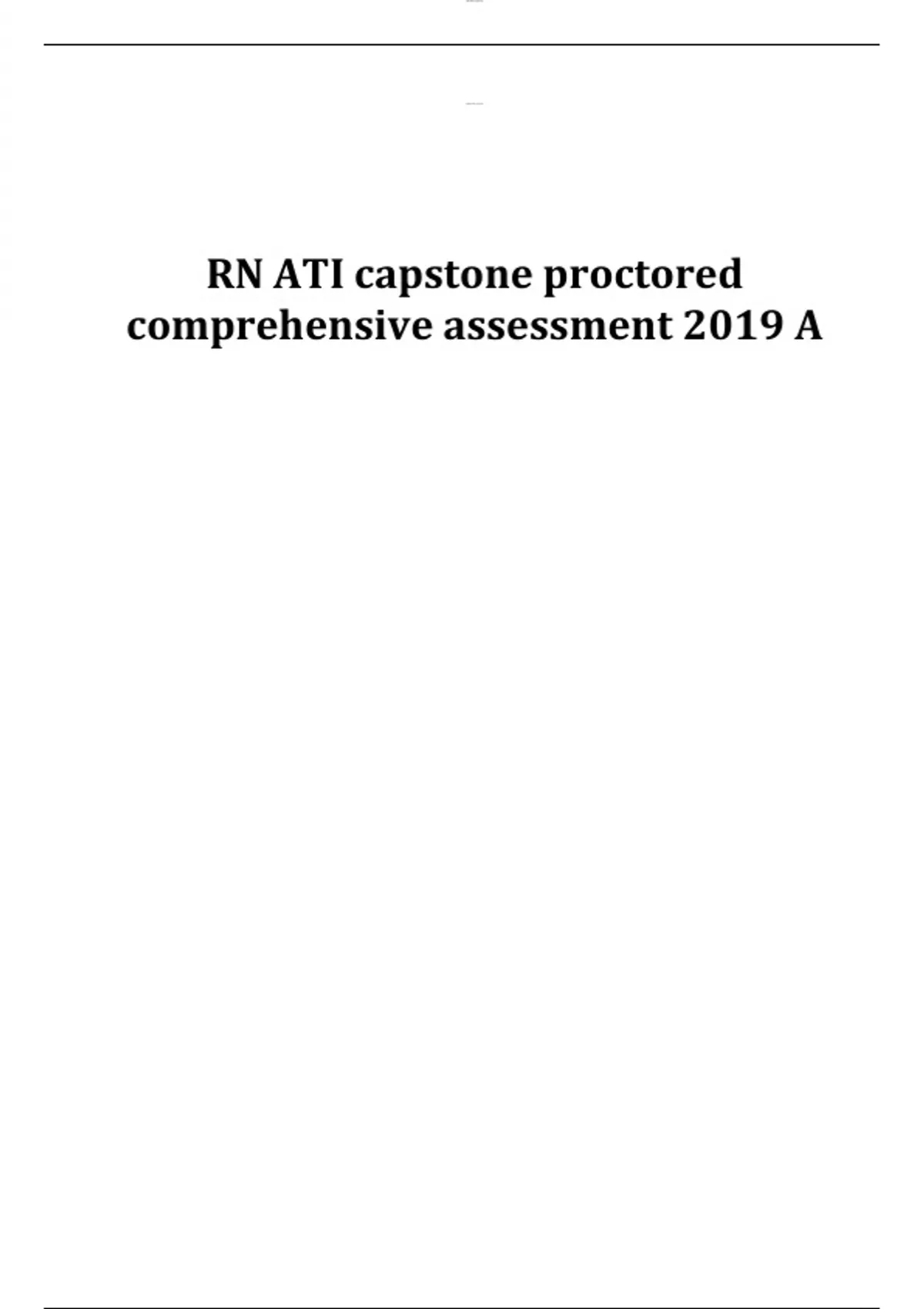 ATI RN capstone proctored comprehensive assessment 2019 Form A and B ...