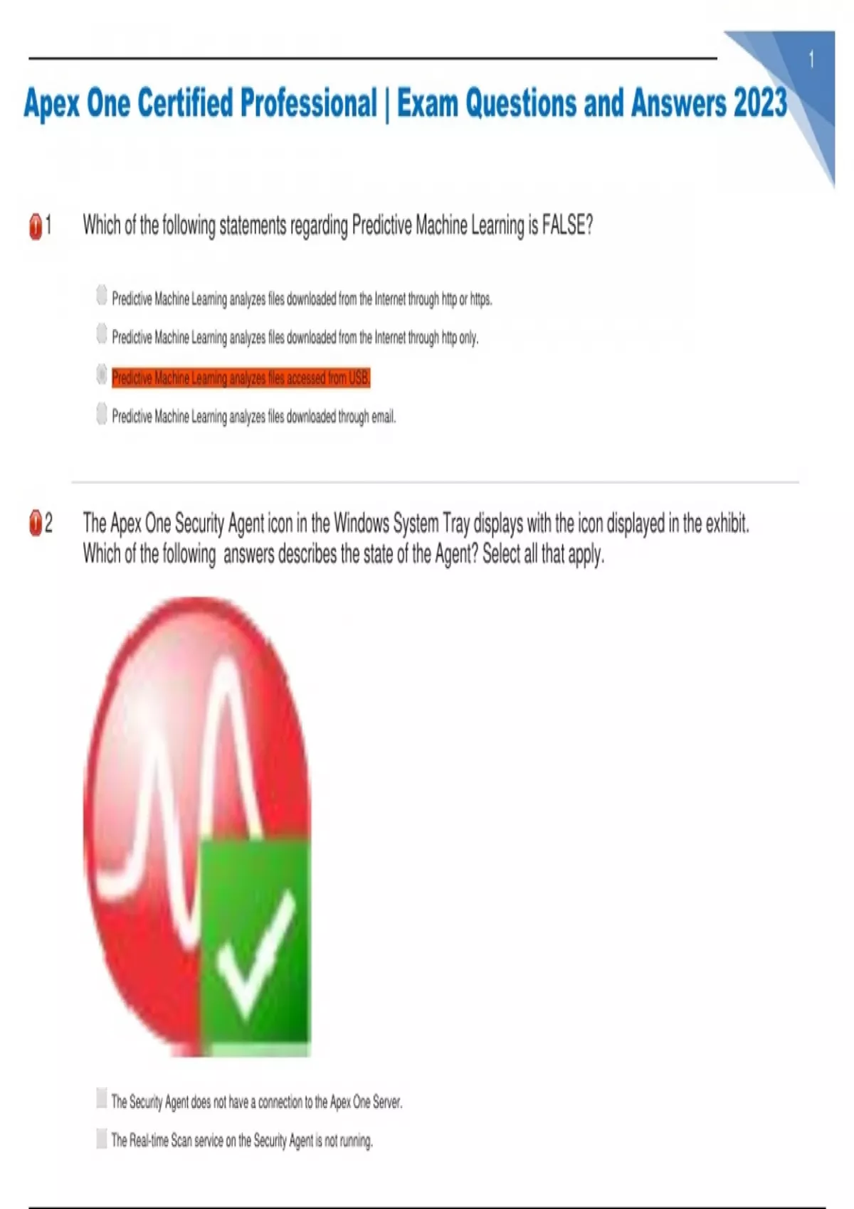 Apex One Certified Professional - Exam Questions and Answers 2023. - COMP 101 Apex - Stuvia US