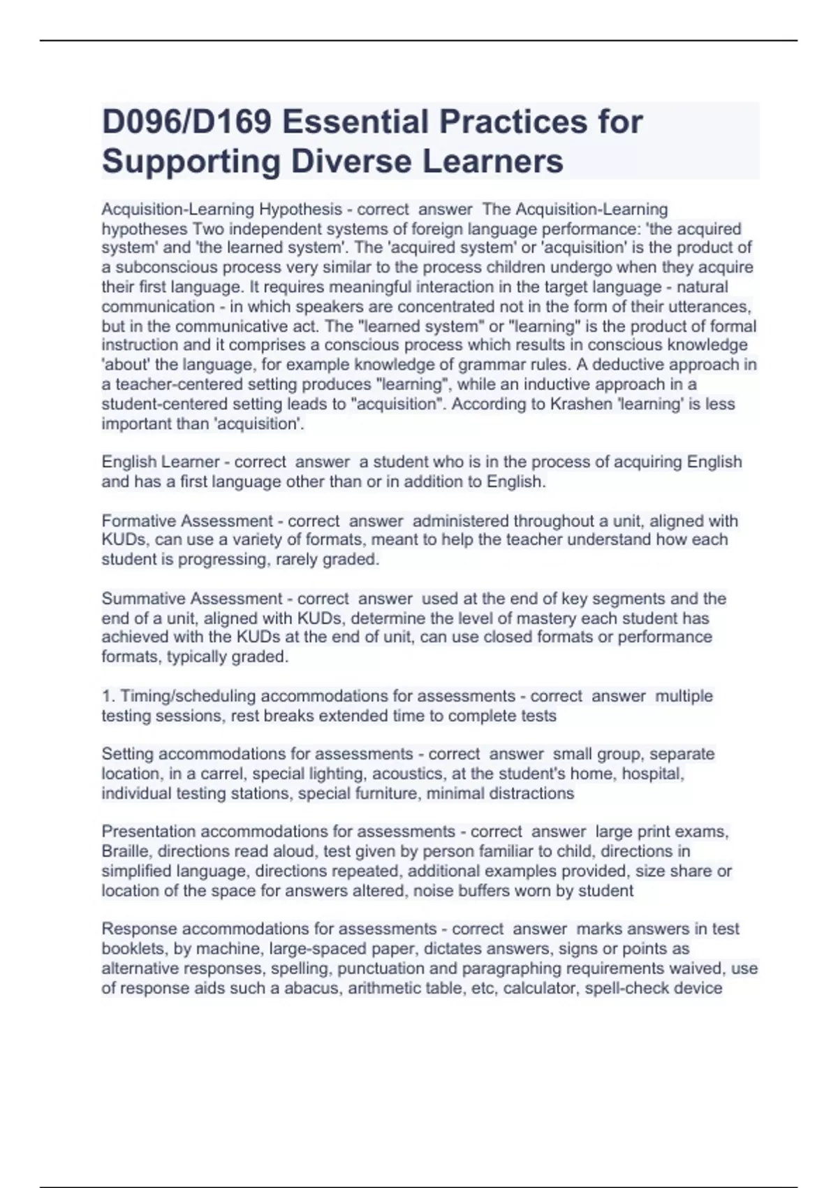 D096 Questions with complete solution 2023 - WGU D096 - Stuvia US