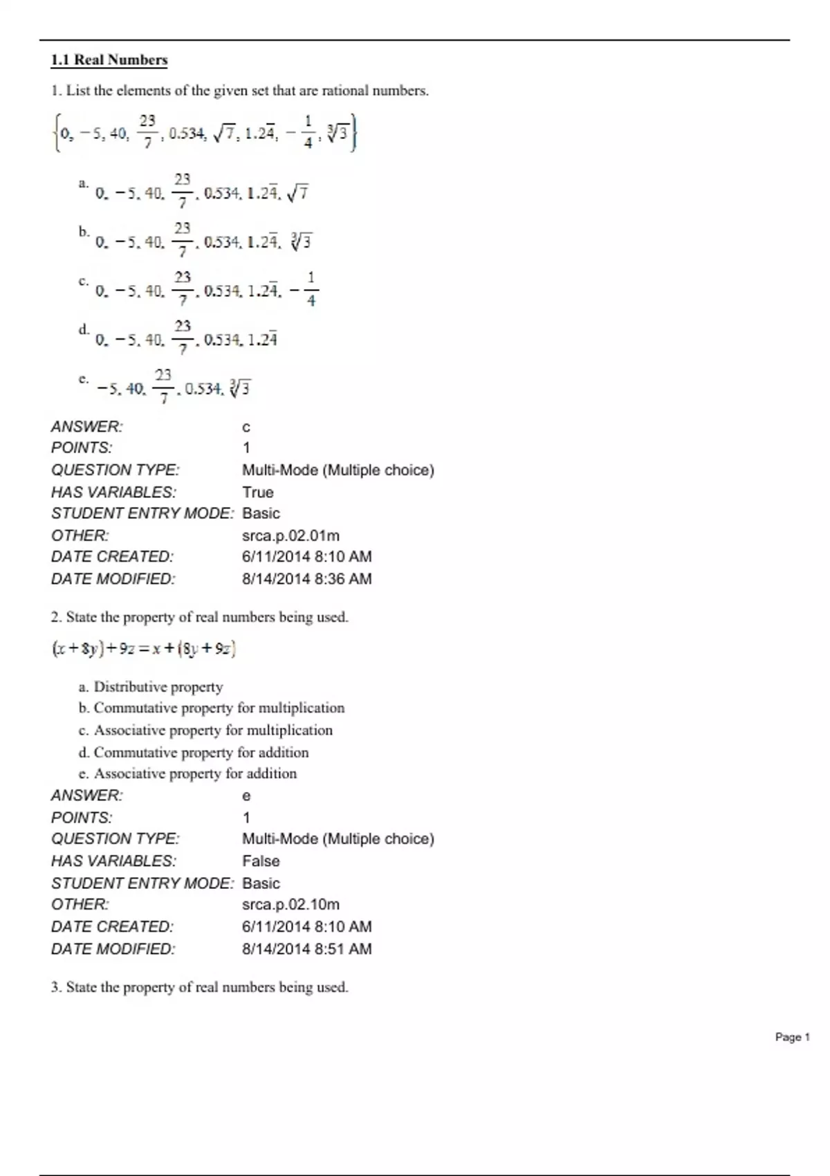 Test Bank for Precalculus Mathematics for Calculus, 8th Edition by ...