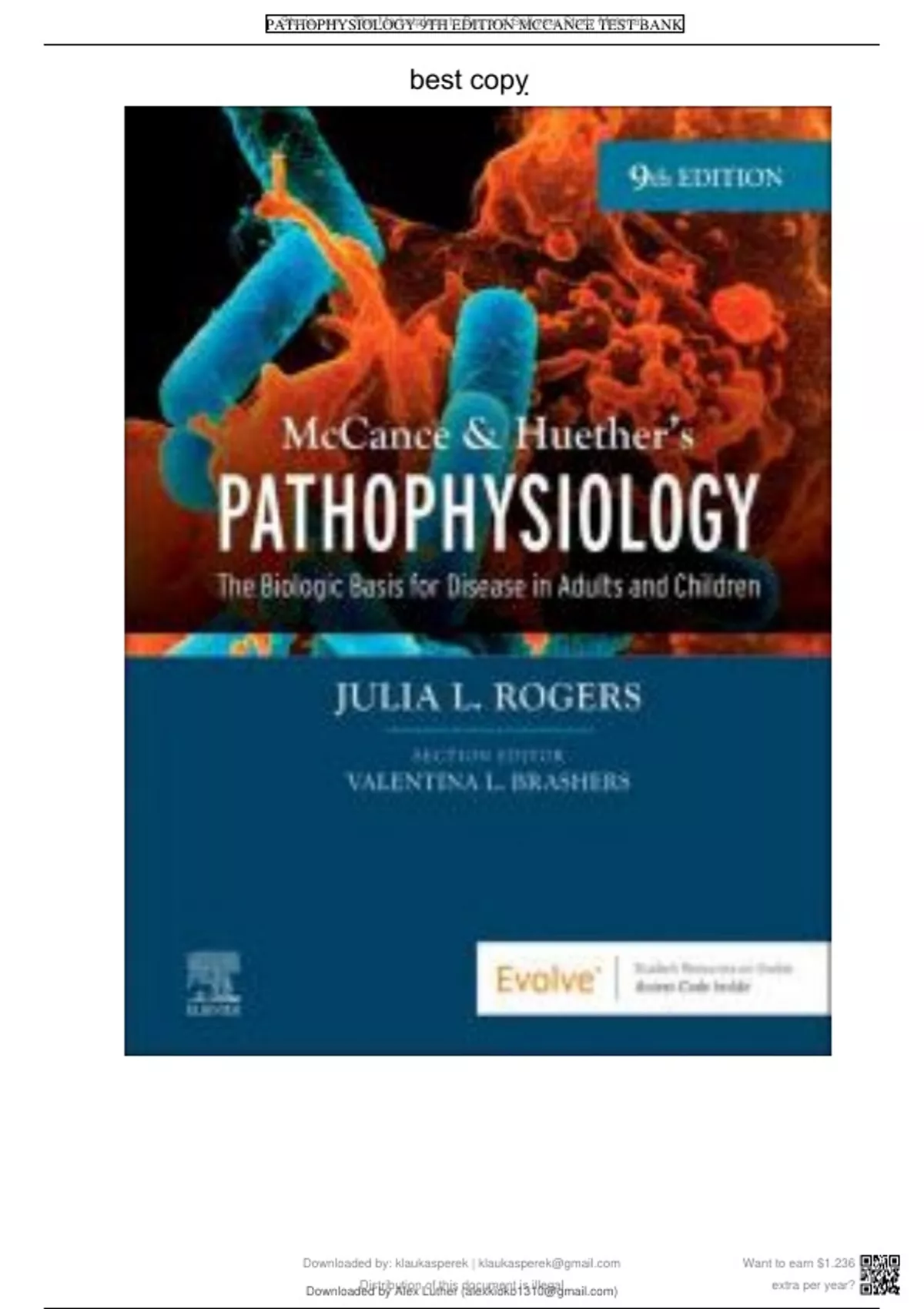 PATHOPHYSIOLOGY 9TH EDITION MCCANCE TEST BANK 2023 - PATHOPHYSIOLOGY ...
