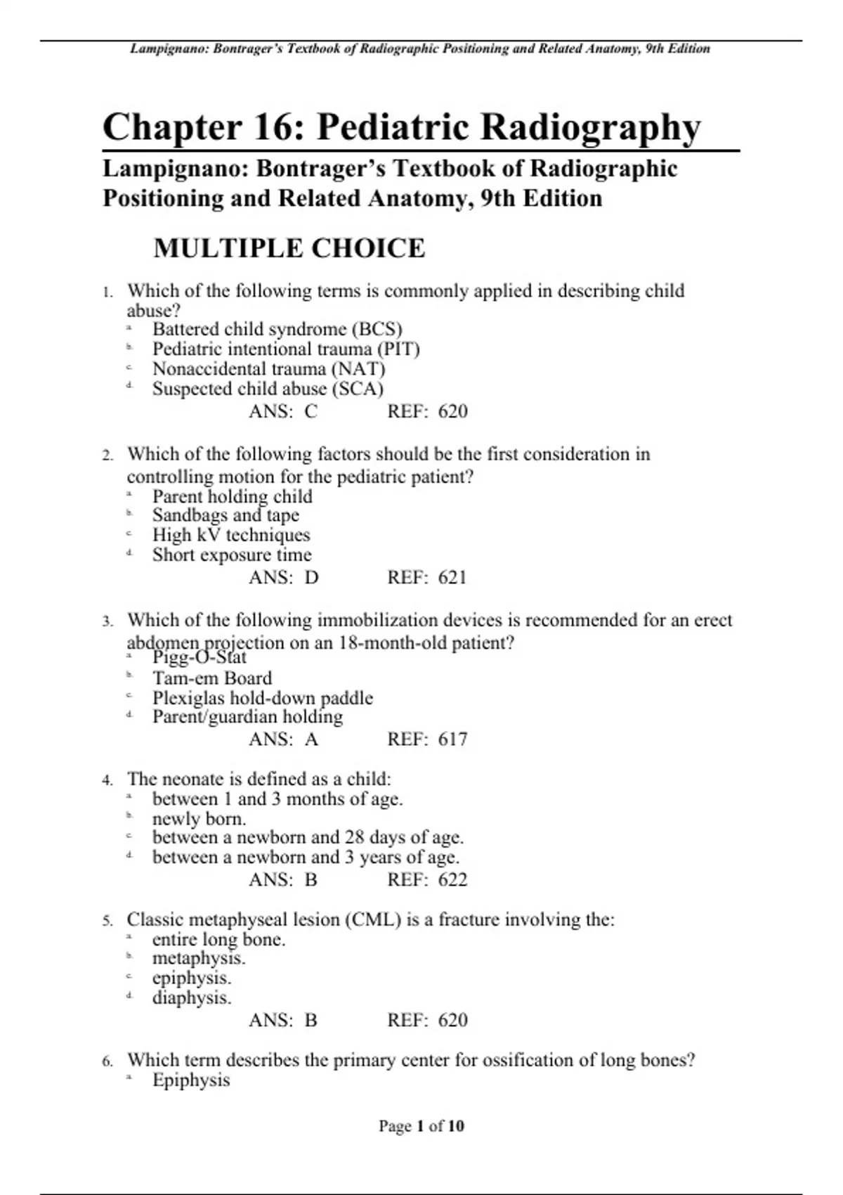 Chapter 16: Pediatric Radiography Lampignano: Bontrager’s Textbook of ...