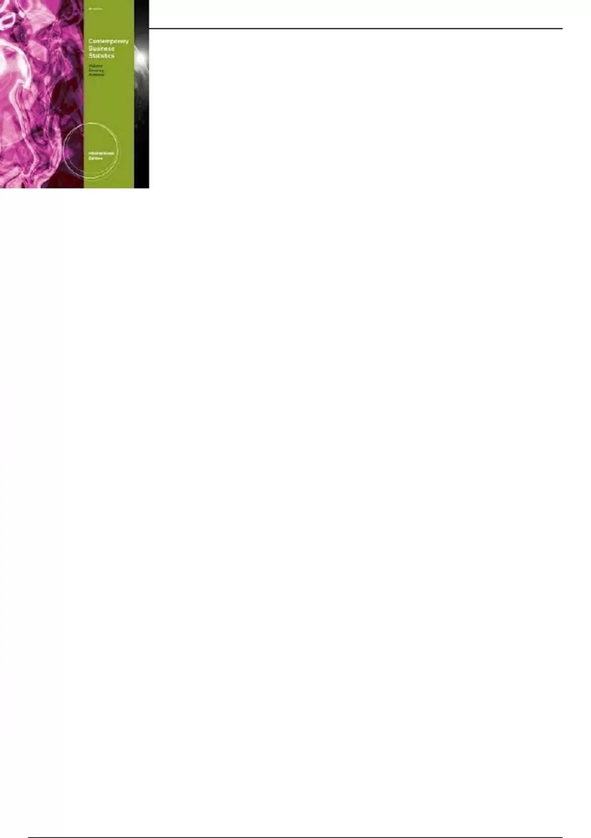 Test Bank For Contemporary Business Statistics International Edition ...