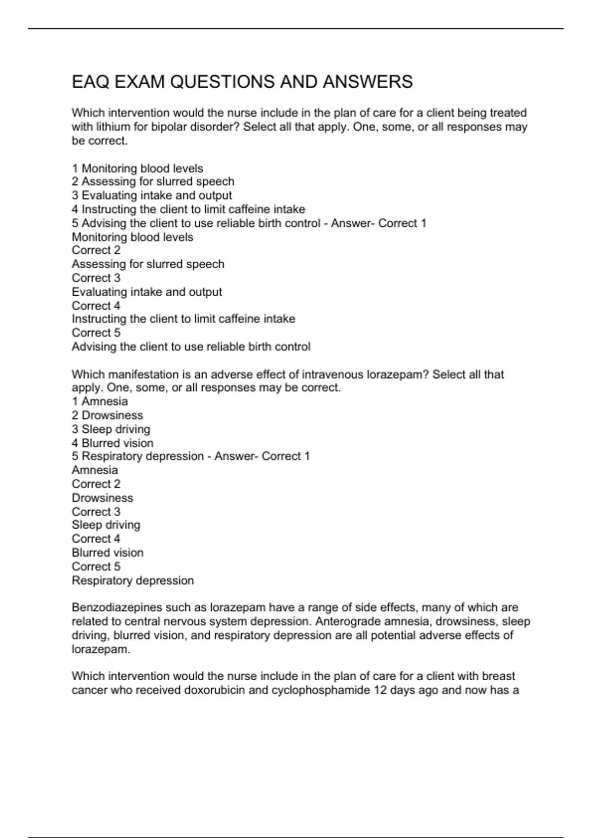 EAQ EXAM QUESTIONS AND ANSWERS - EAQ - Stuvia US