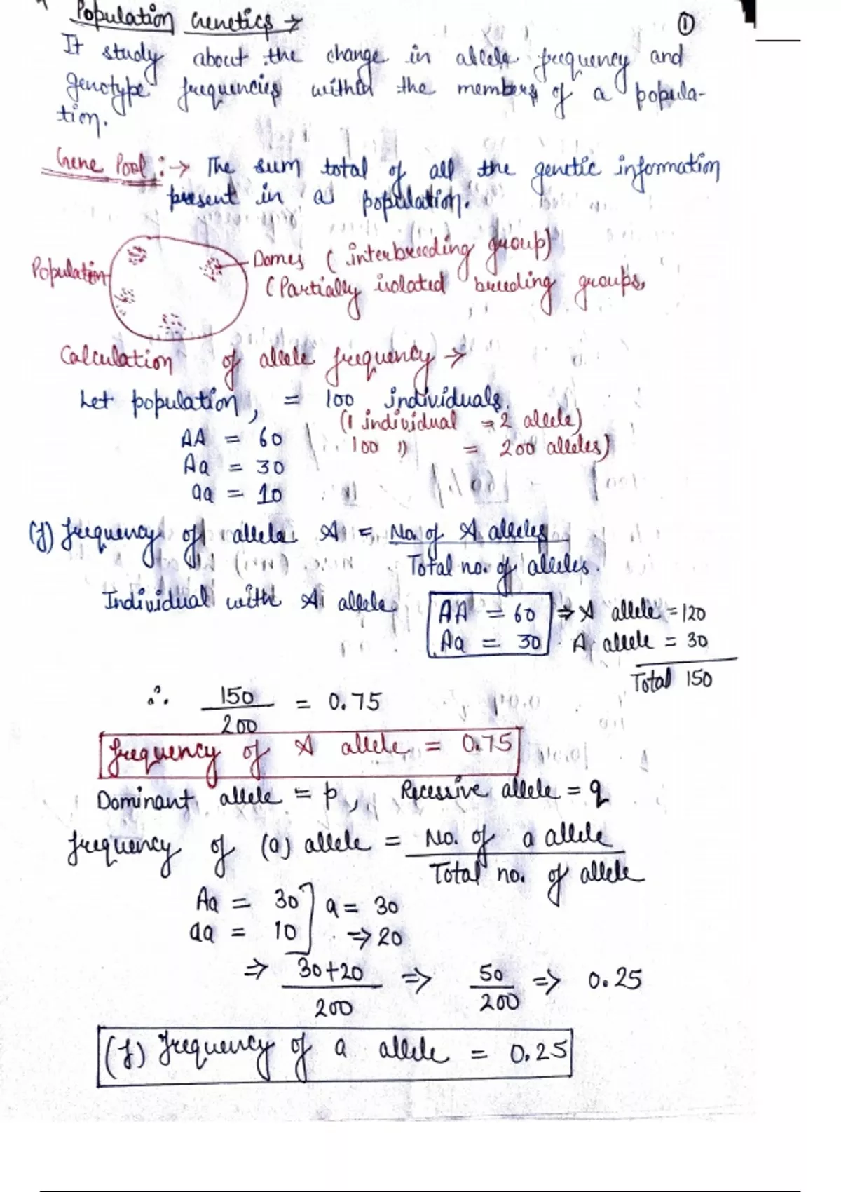 Summary Hardy Weinberg equilibrium and population growth - Csir net ...