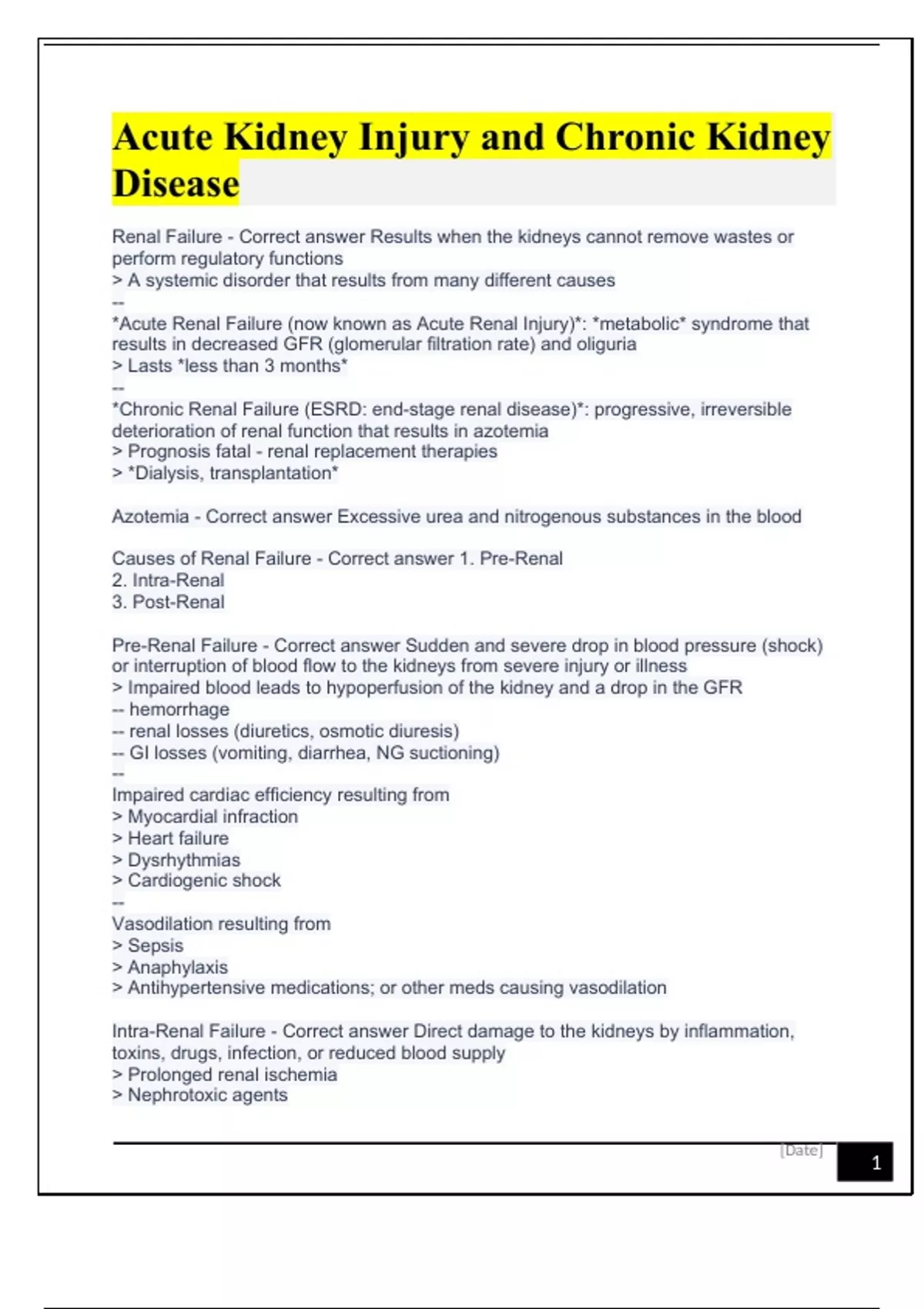 Acute Kidney Injury and Chronic Kidney Disease - Acute Kidney Injury ...