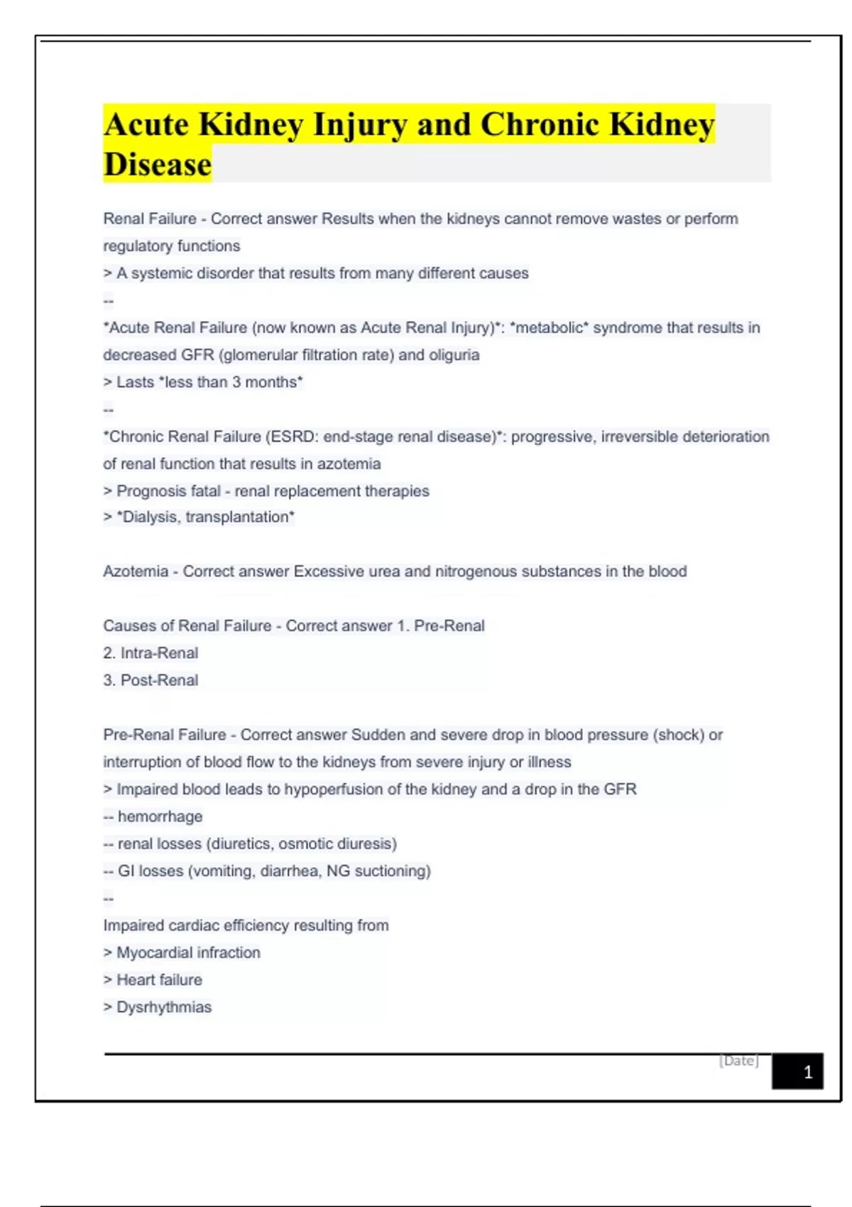 Acute Kidney Injury and Chronic Kidney Disease - Acute Kidney Injury ...