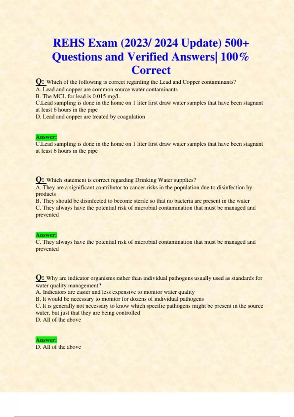REHS Exams//RS Exams (2023/ 2024 New Updates STUDY BUNDLE WITH COMPLETE ...