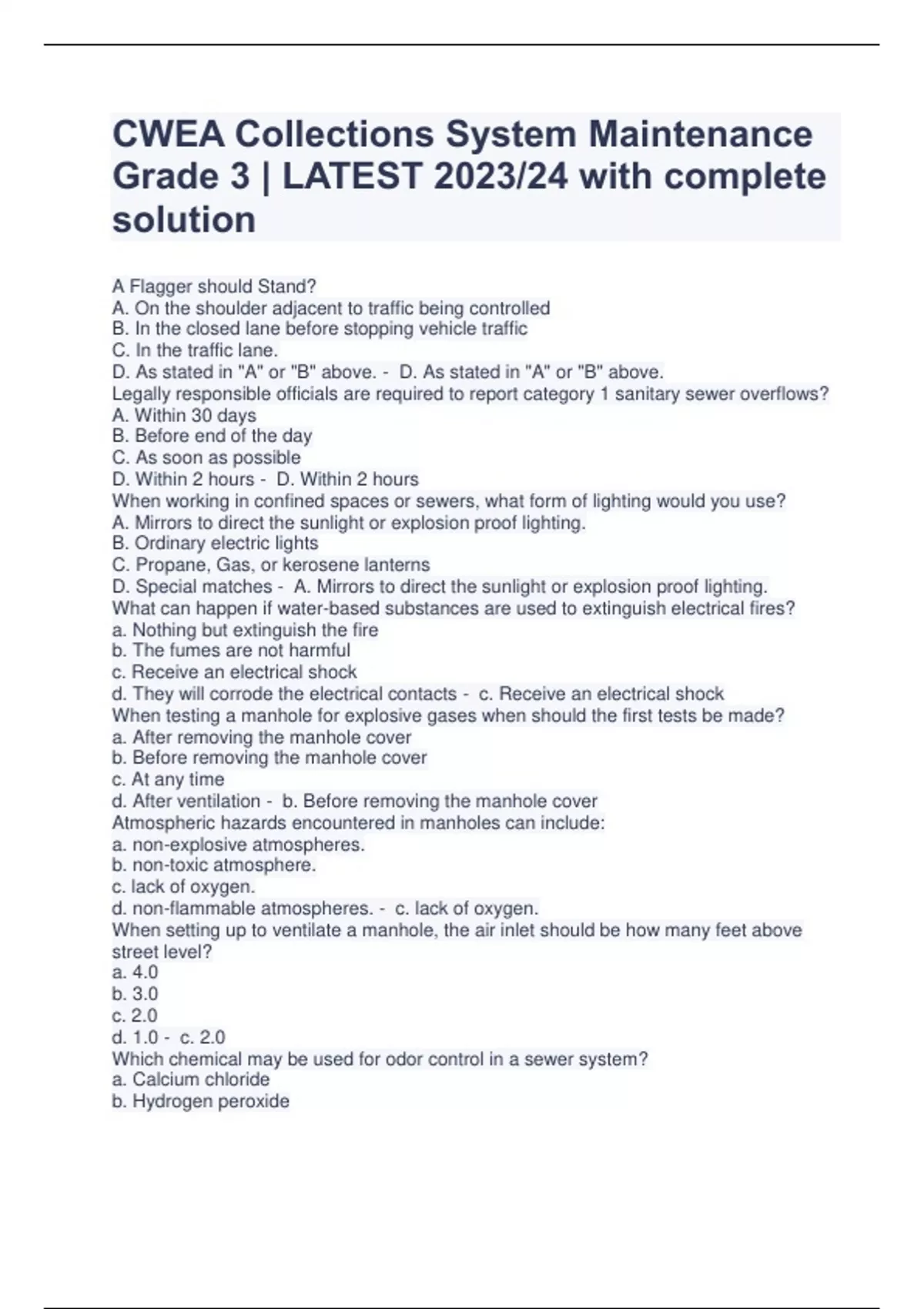 CWEA Collections System Maintenance Grade 3 | LATEST 2023/24 with ...