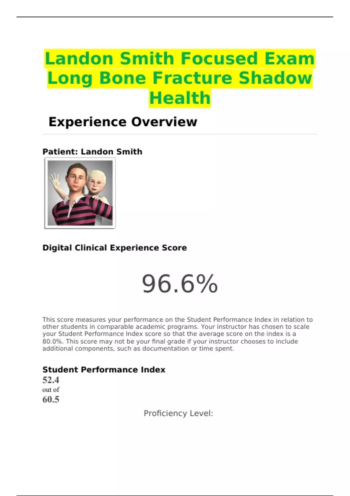 Landon Smith Focused Exam Long Bone Fracture Shadow Health - Long Bone ...