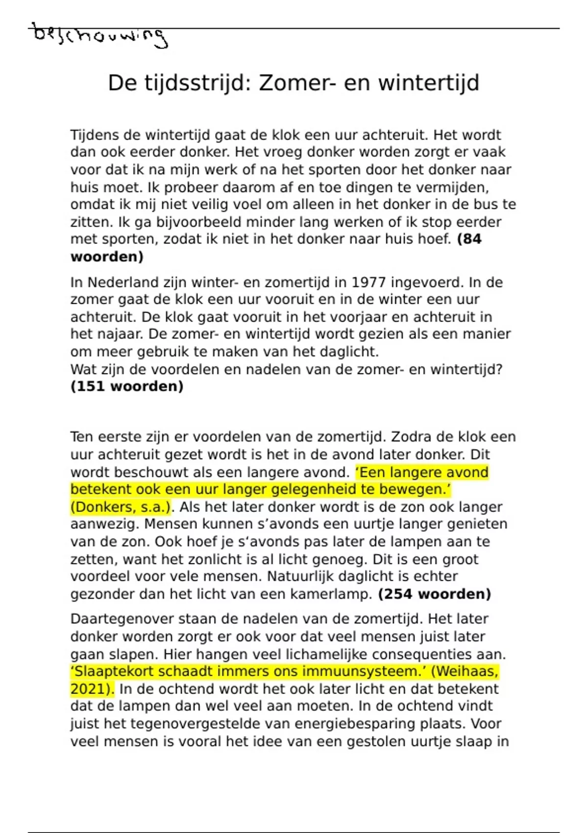 Beschouwing en betoog over de zomer- en wintertijd. - Nederlands ...